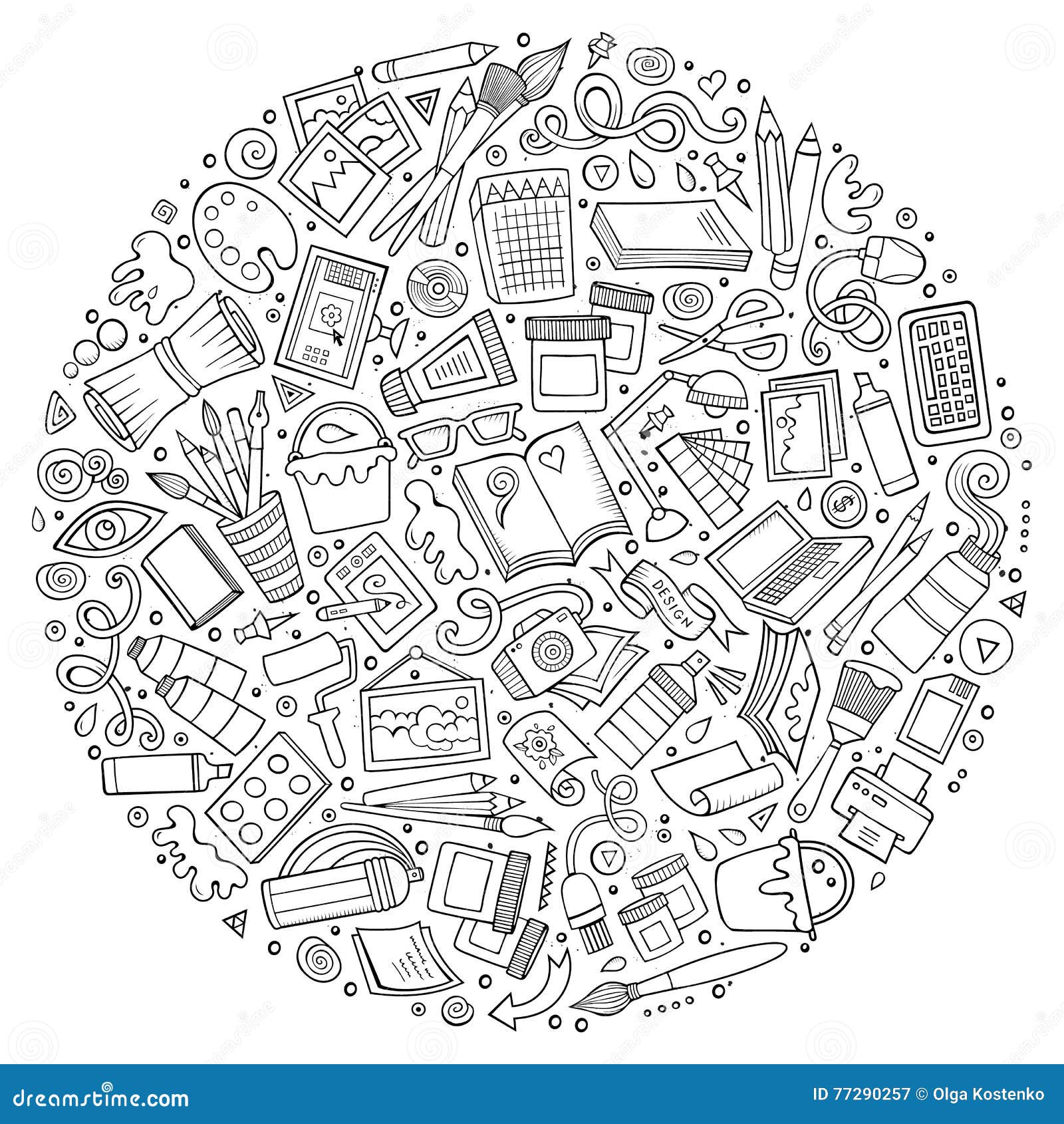 Set of Designer Cartoon Doodle Objects, Symbols and Items Stock Vector ...