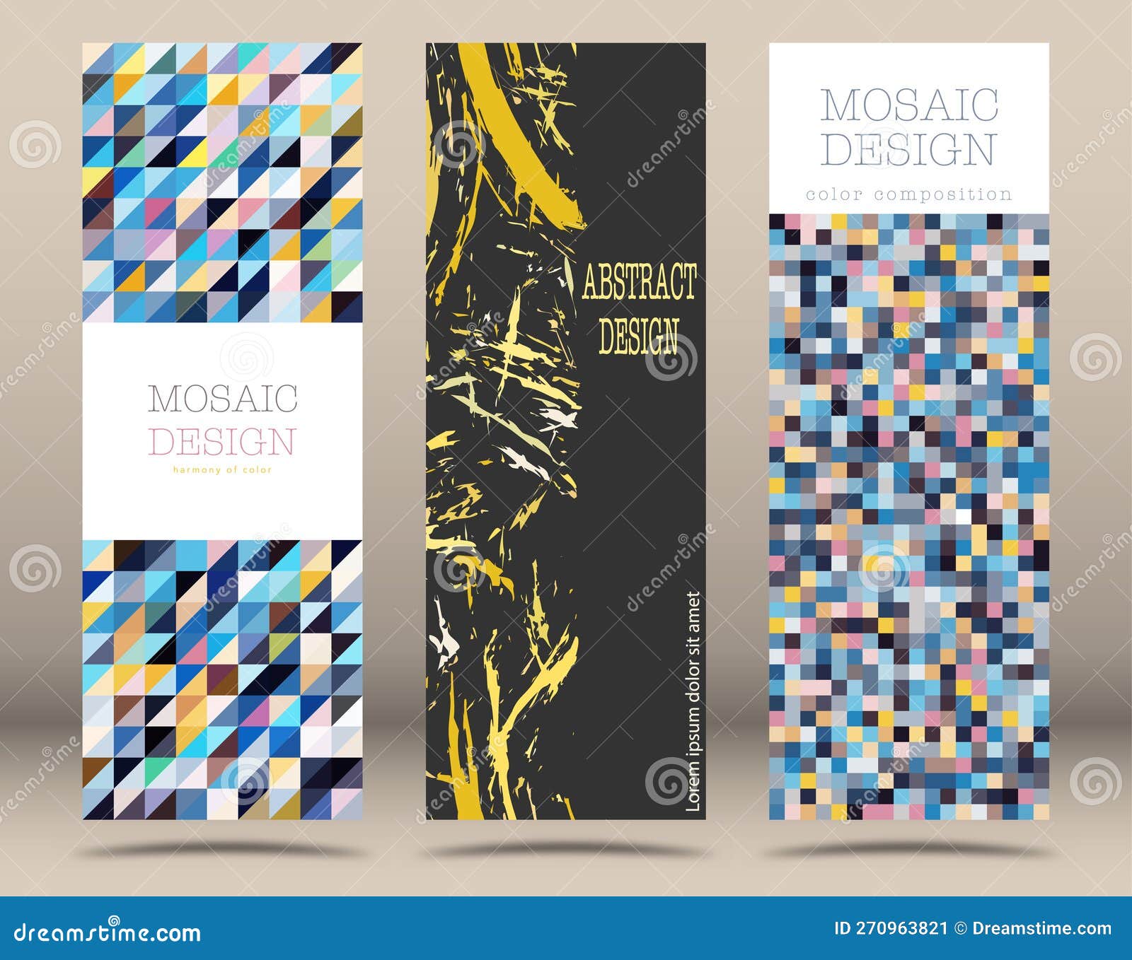 A Set Of Designs Of Different Styles Vector Illustration ...