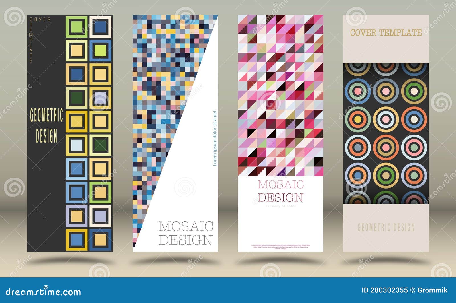 A Set Of Designs Of Different Styles Vector Illustration ...