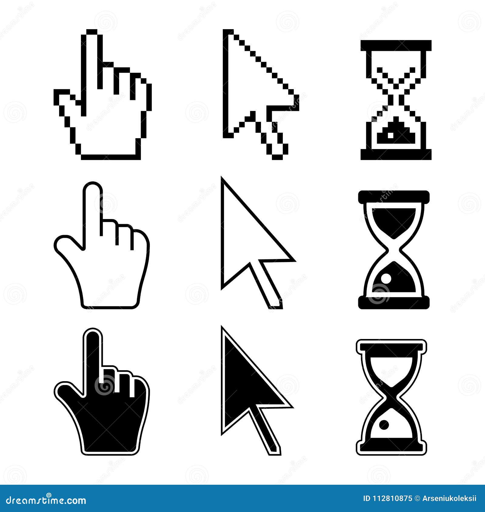 Set of Desktop Computer Mouse Icon Stock Vector - Illustration of arrow ...
