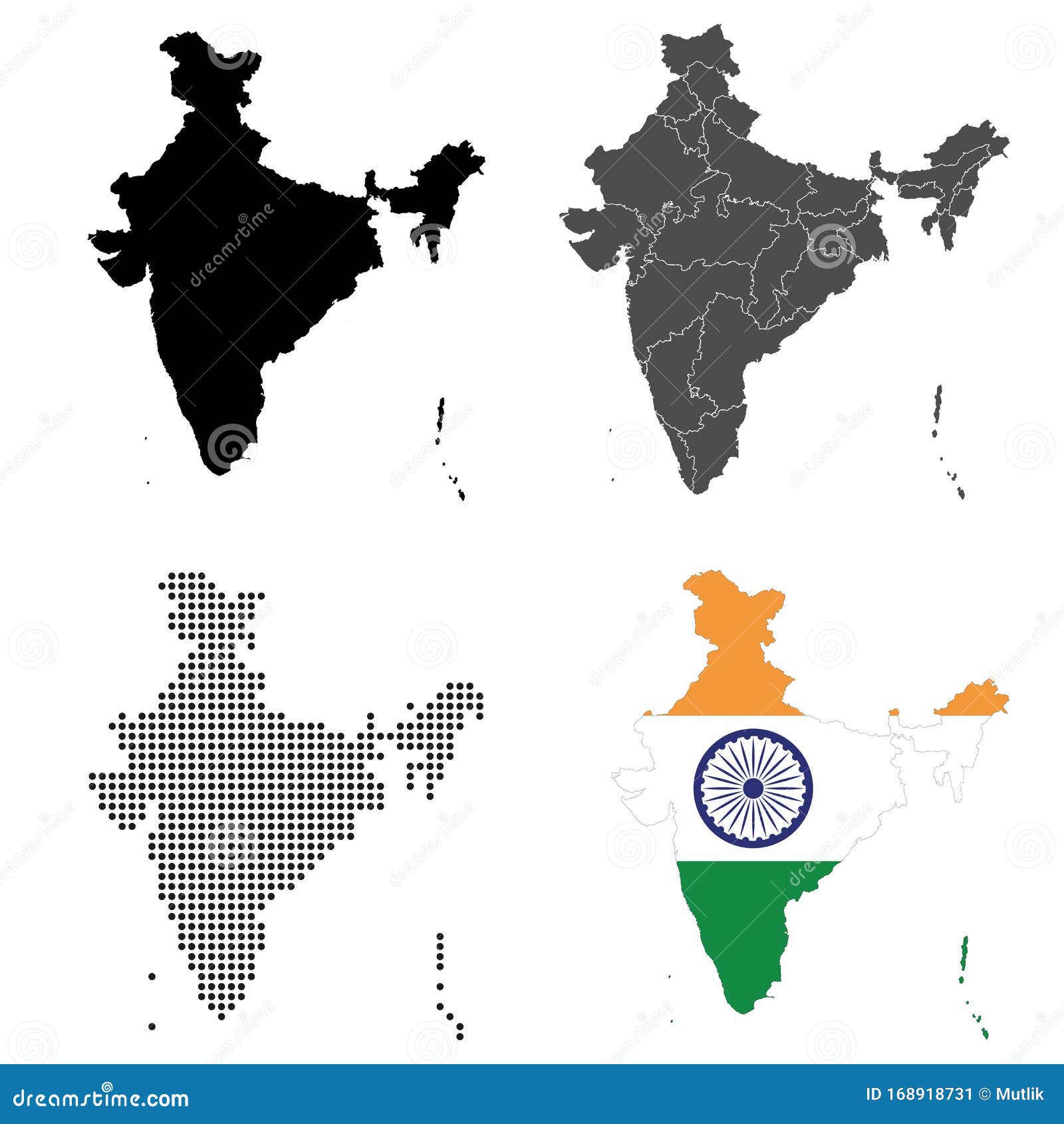 A Set of Detailed Accurate Vector Maps of India Stock Vector ...