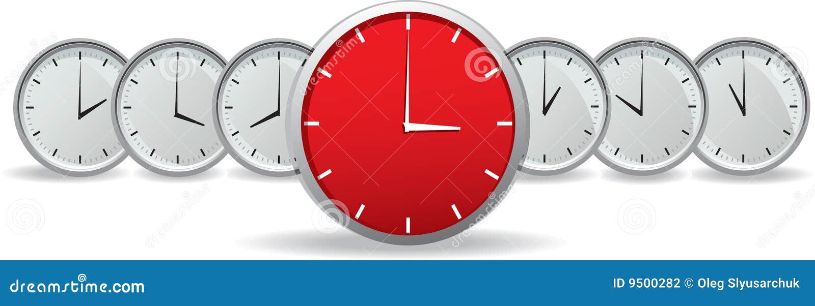 Set of detailed clocks stock vector. Illustration of watch - 9500282