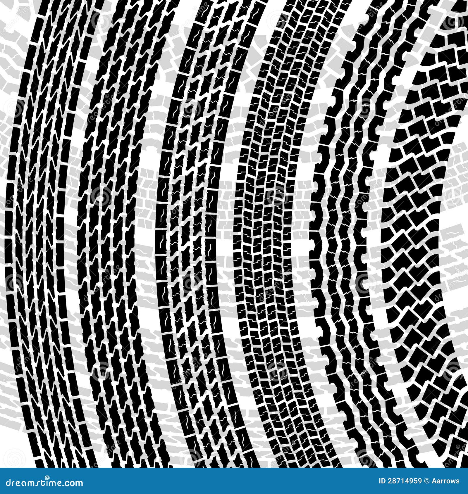 Set of Detailed Tire Prints Stock Vector - Illustration of speed, dirty ...