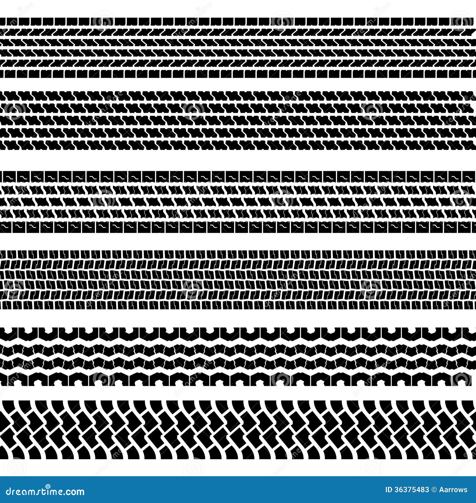 Set of Detailed Tire Prints, Vector Illustration Stock Vector ...