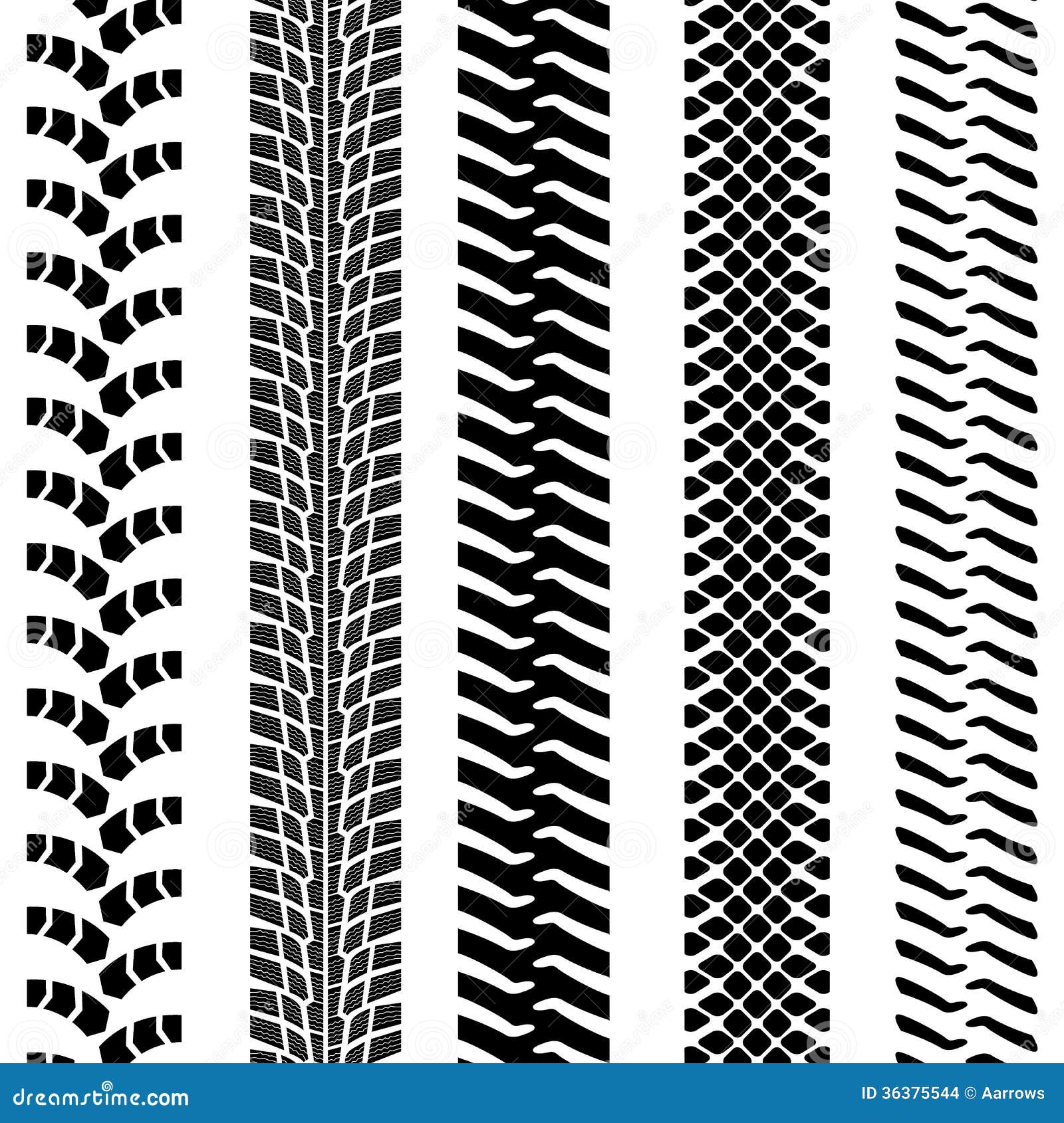 Set of Detailed Tire Prints, Vector Illustration Stock Vector ...