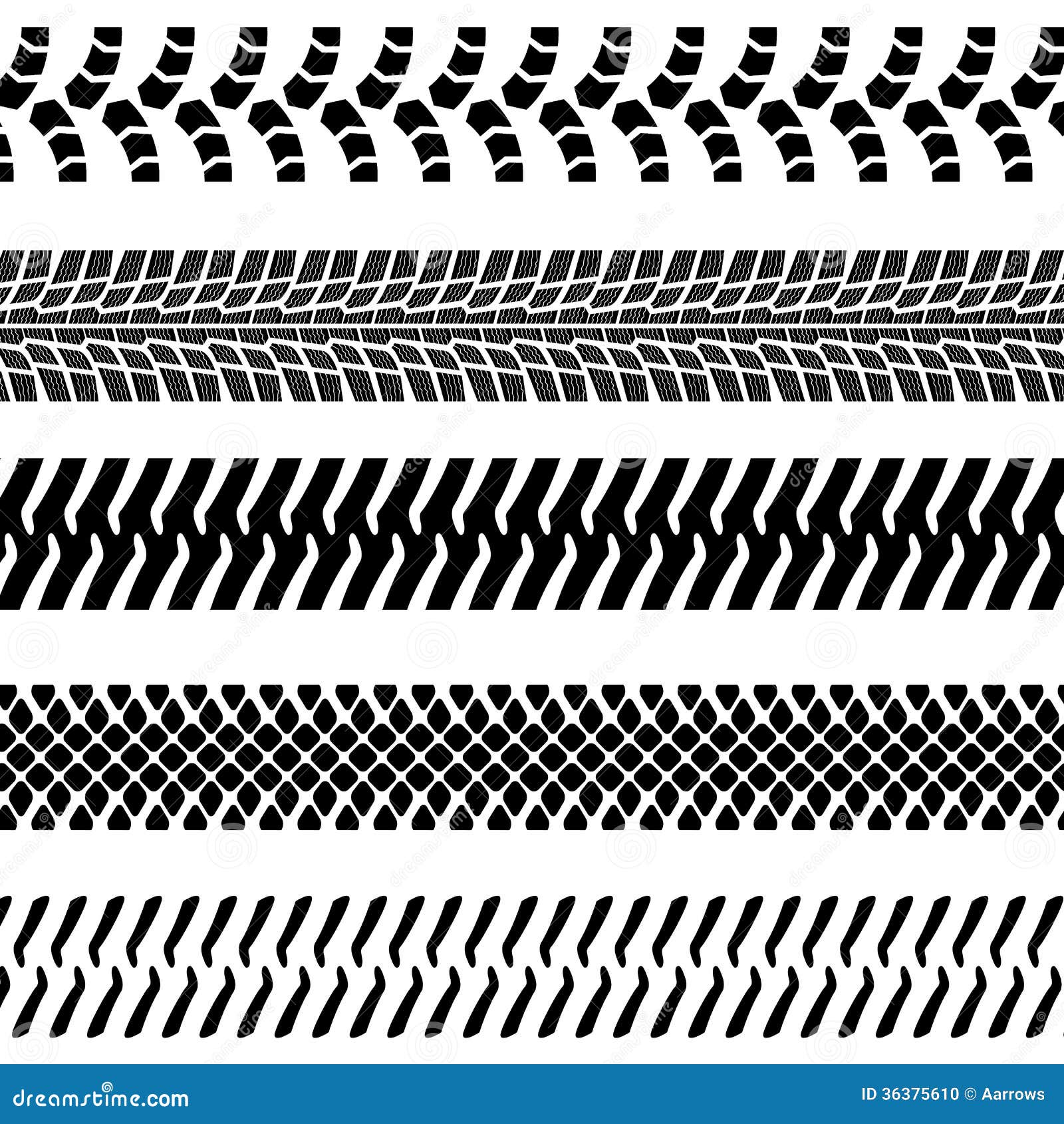 Set of Detailed Tire Prints, Vector Illustration Stock Vector ...