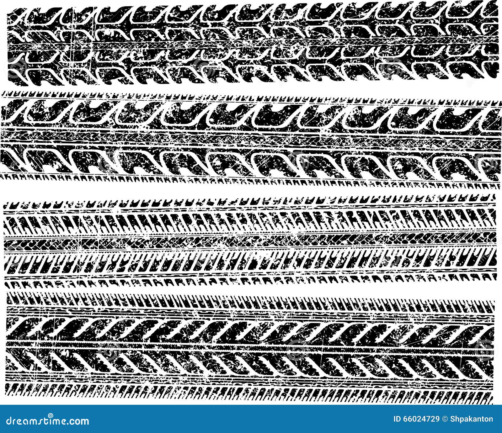 A Set of 4 Detailed Tire Prints for Your Design. Vector Illustration ...