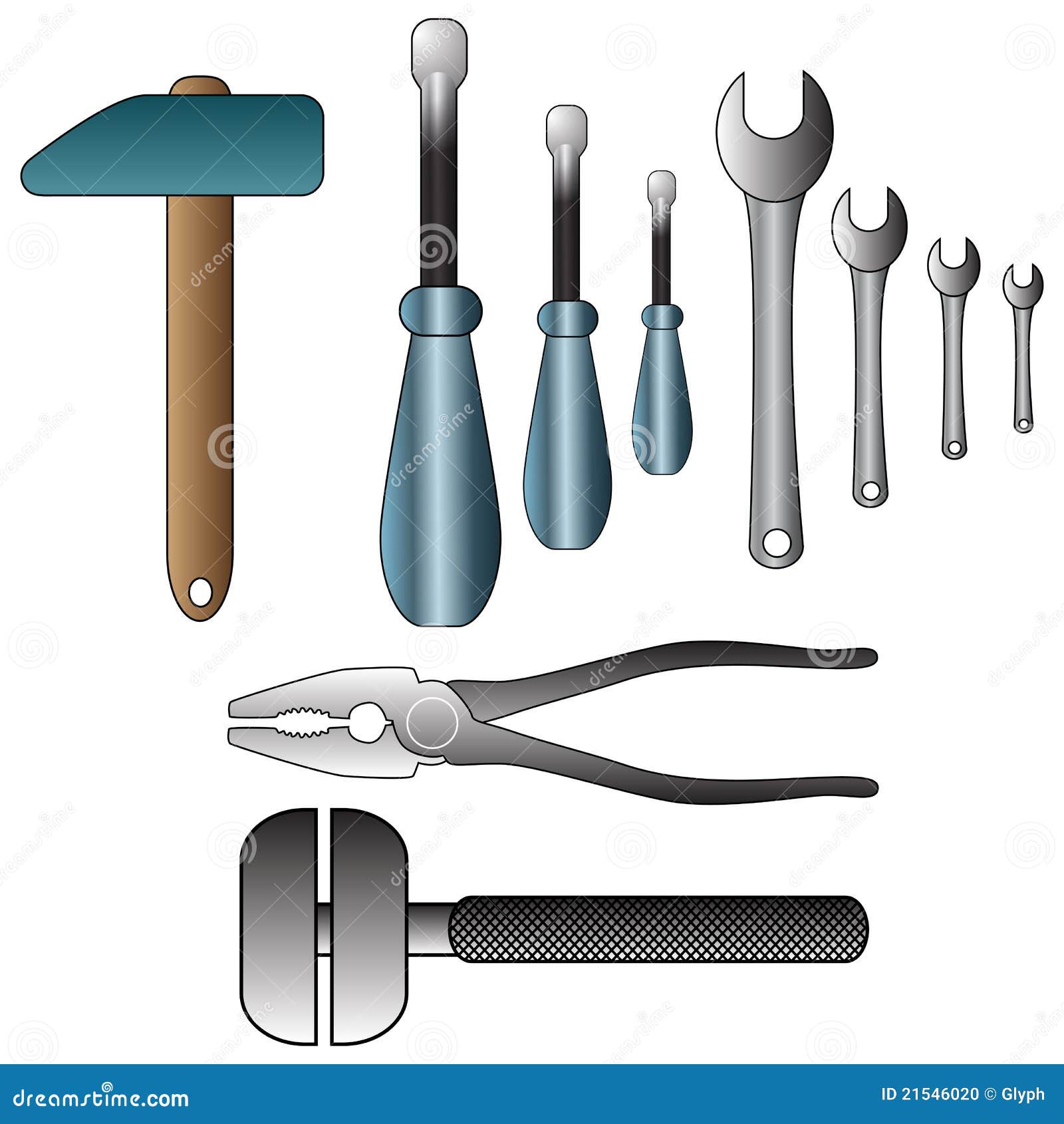 Set of Detailed Tools Illustration Stock Vector - Illustration of ...
