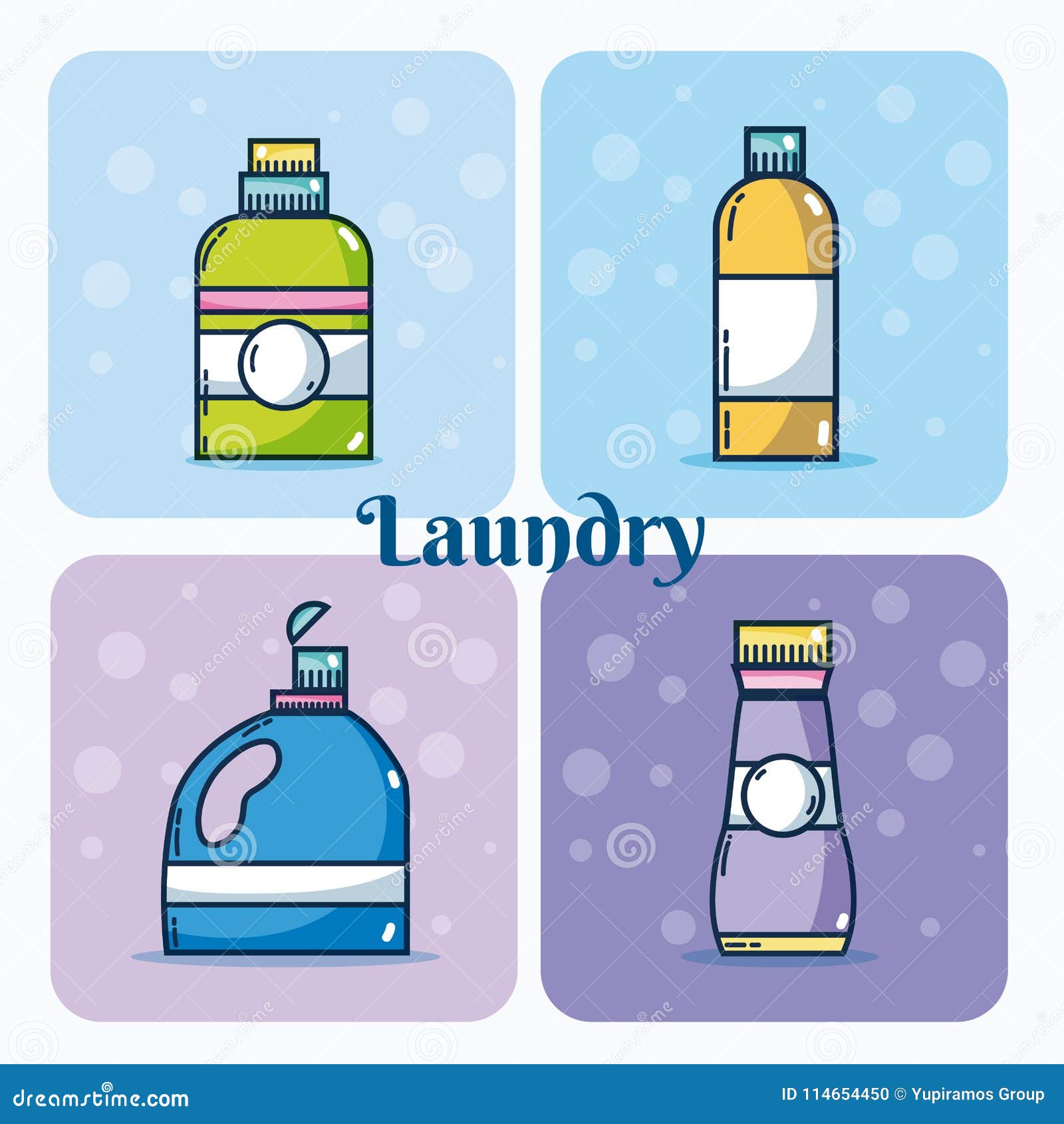 Set of detergent bottles stock vector. Illustration of cotton - 114654450