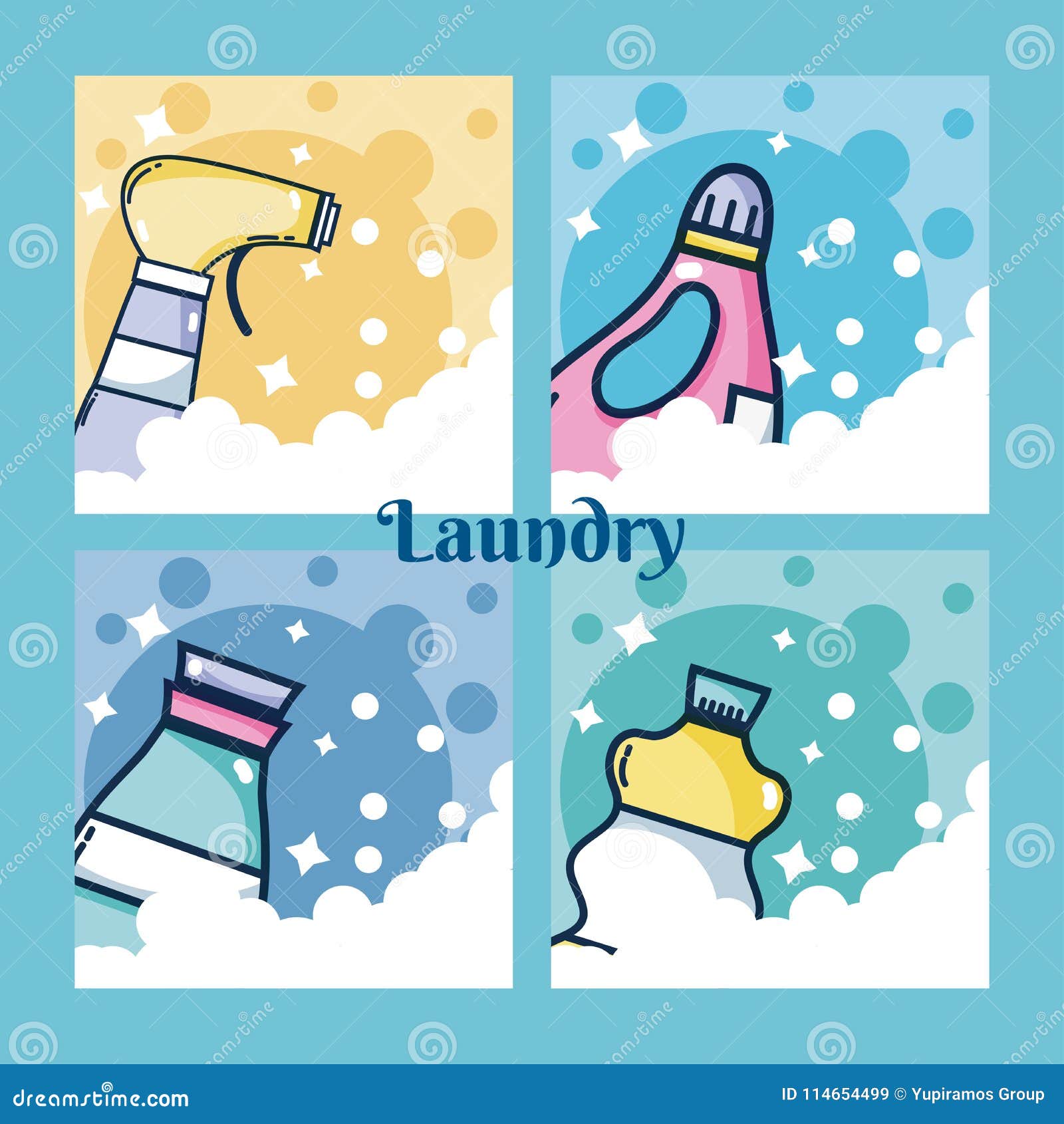 Set of detergent bottles stock vector. Illustration of dryer - 114654499