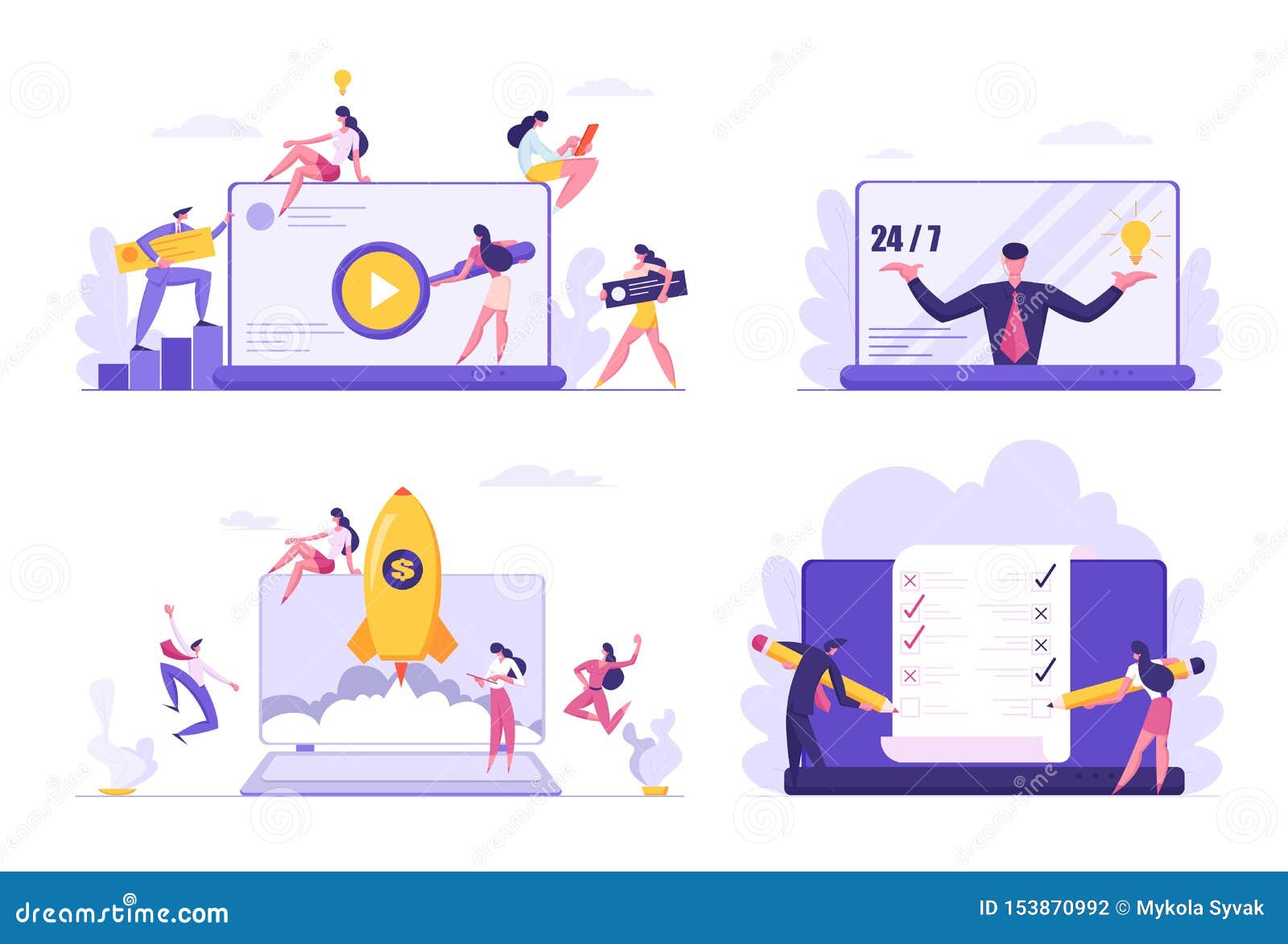 Set of Developers Group Make Application, Site Design, Customer Support ...