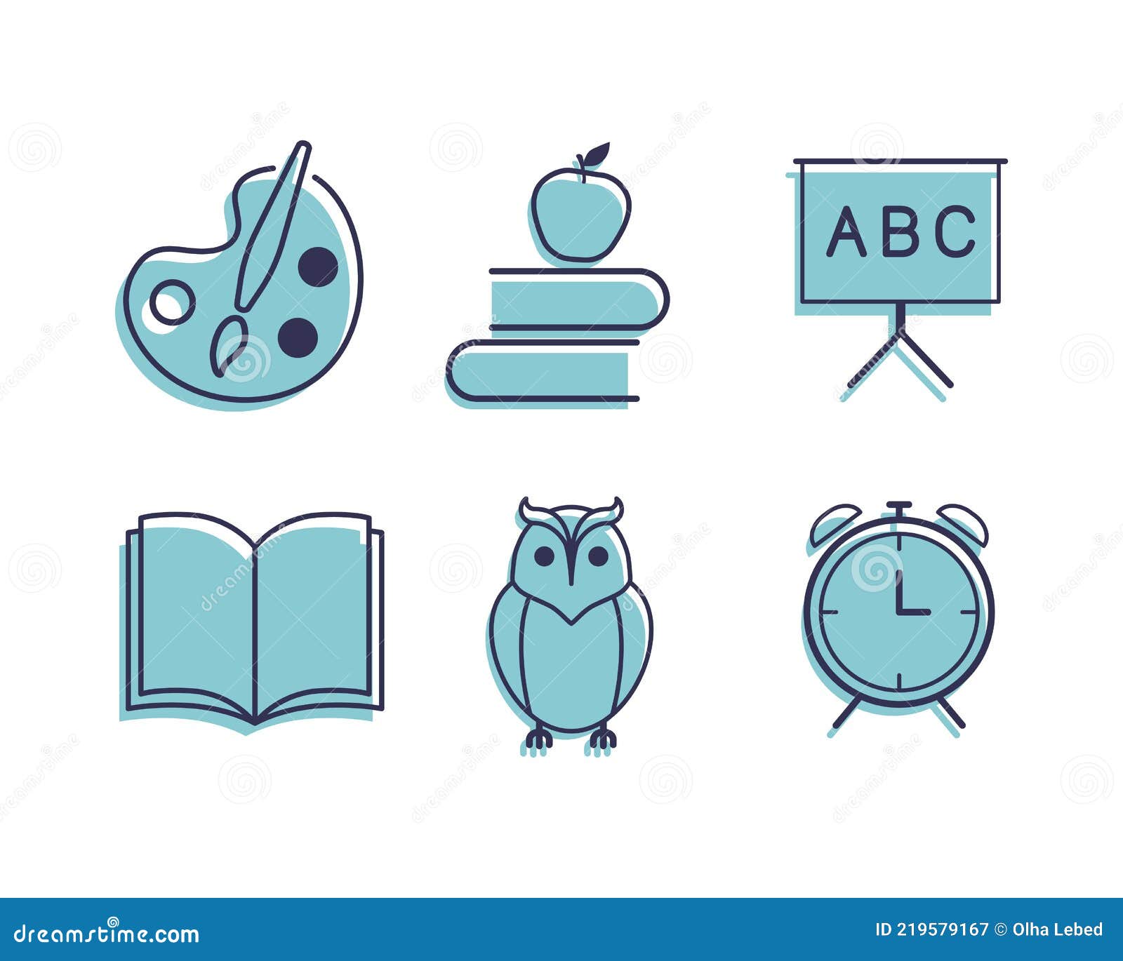 Set of Flat Design Icons for Education and School. Stock Vector ...