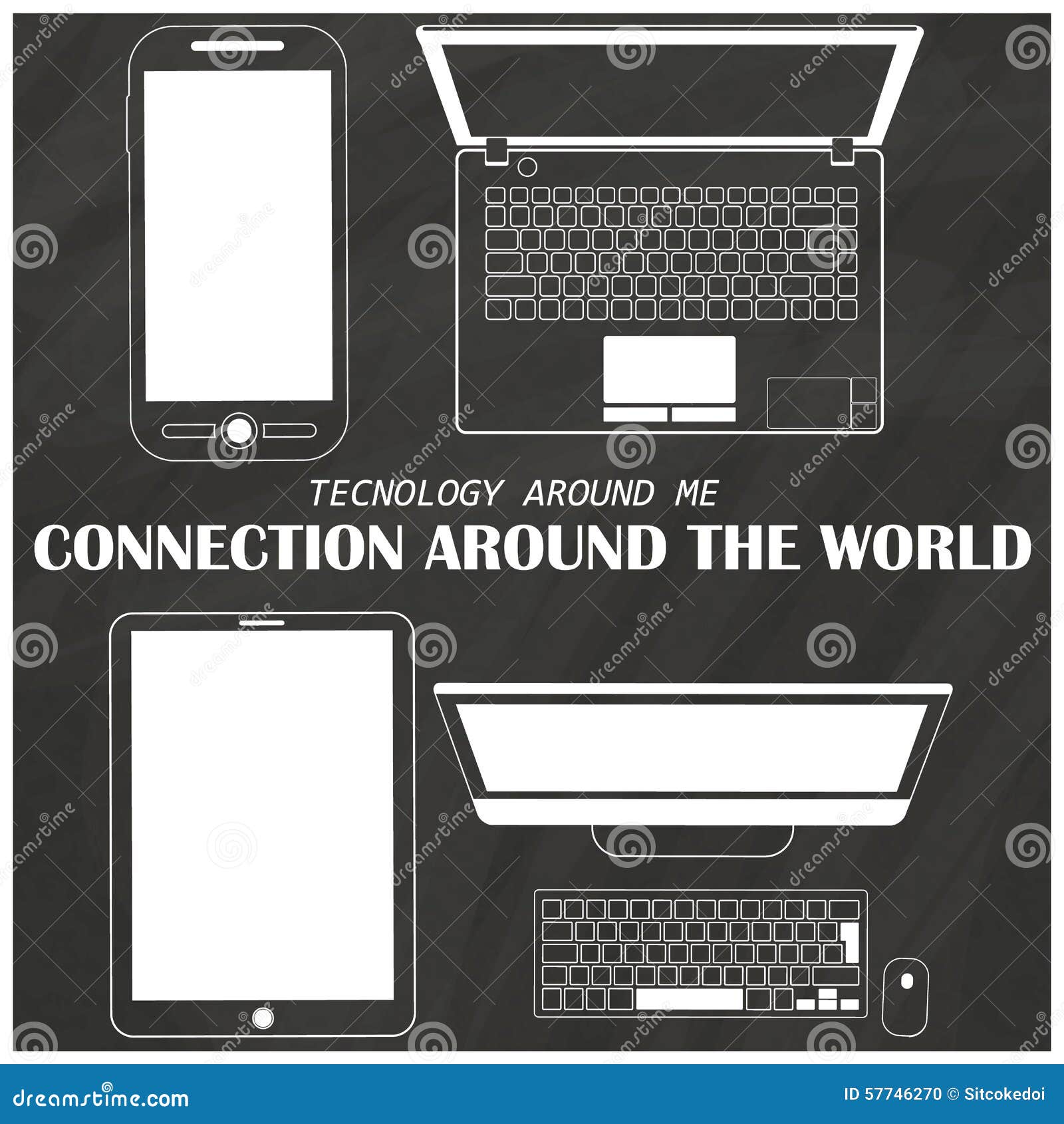 Set of devices link stock vector. Illustration of network - 57746270