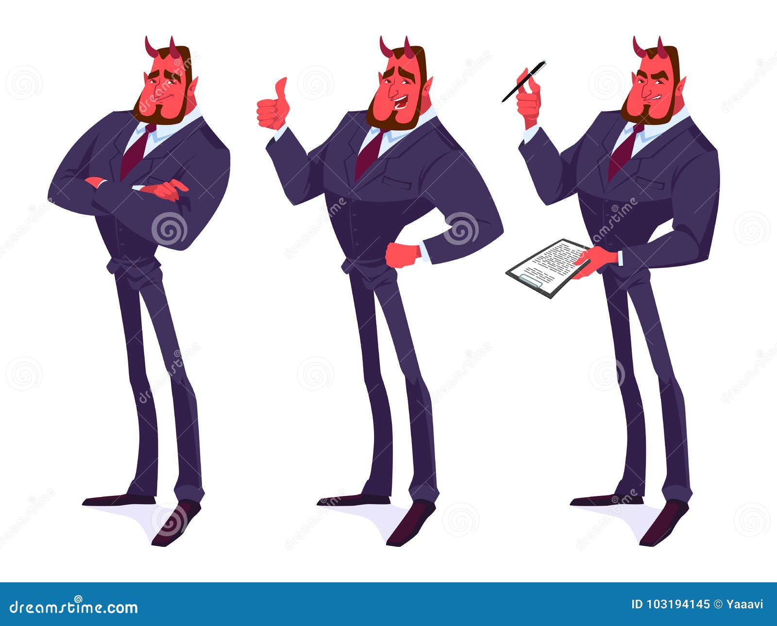 Set of devil businessmen. stock vector. Illustration of incubus - 103194145