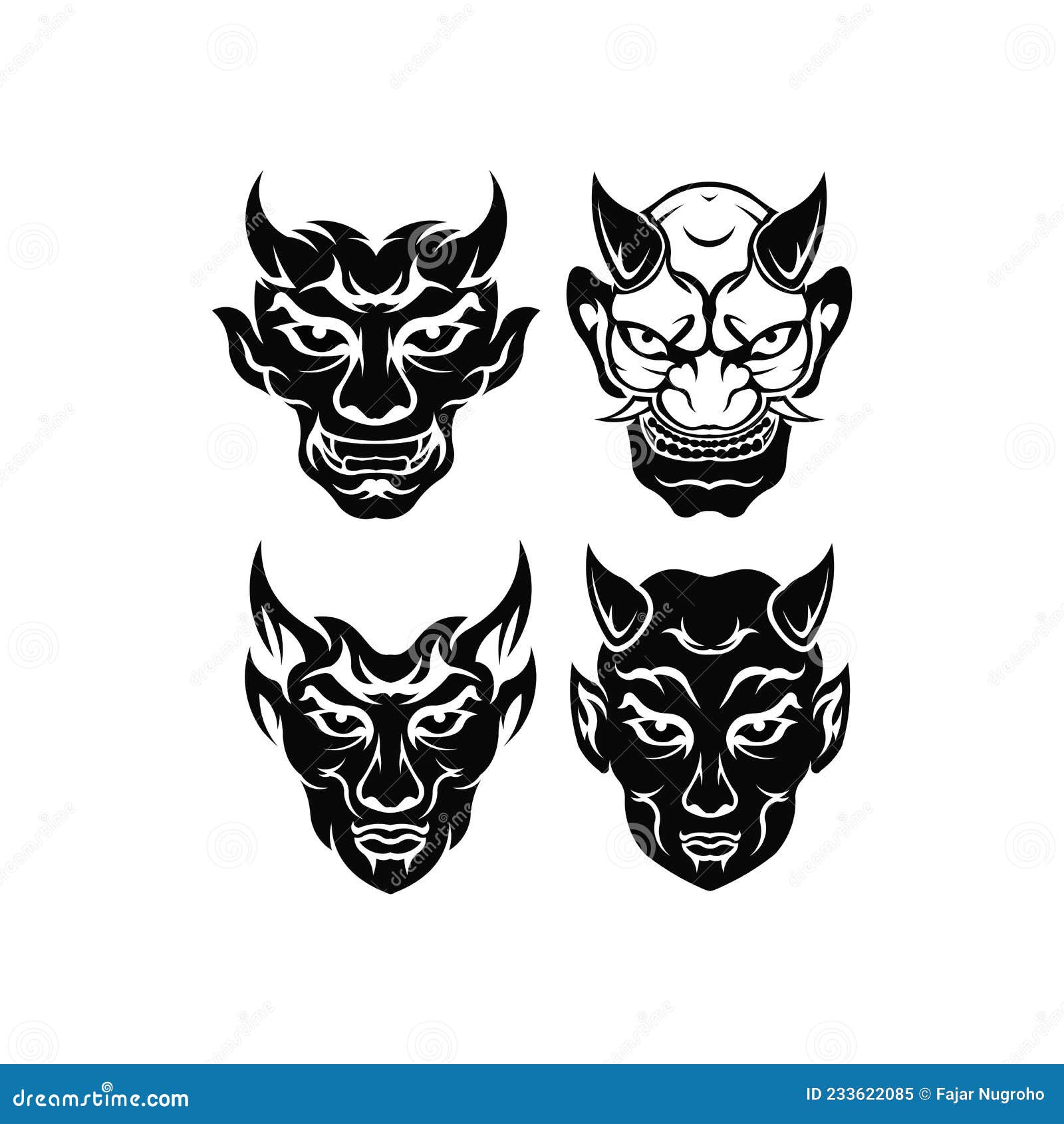 Demon Face Logo Cartoon Vector | CartoonDealer.com #146427757