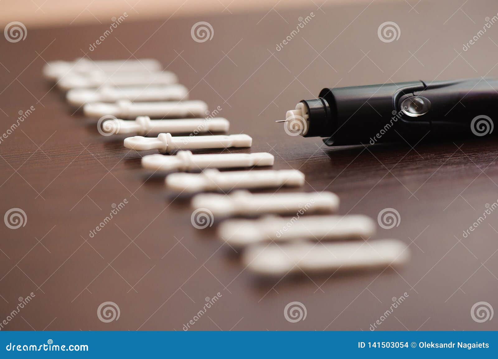 Set Diabetic: Syringe Pen with Insulin and Lancets Stock Photo - Image ...