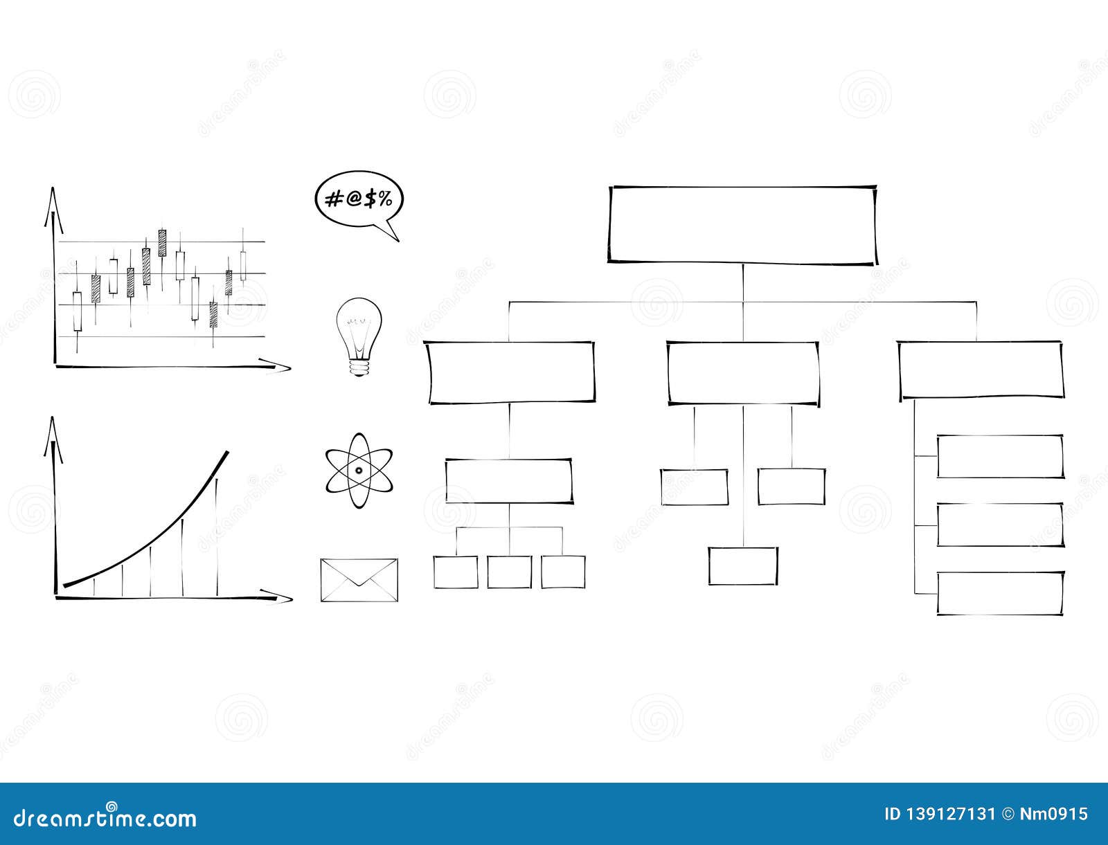 Set of Charts and Technology Signs Stock Vector - Illustration of ...