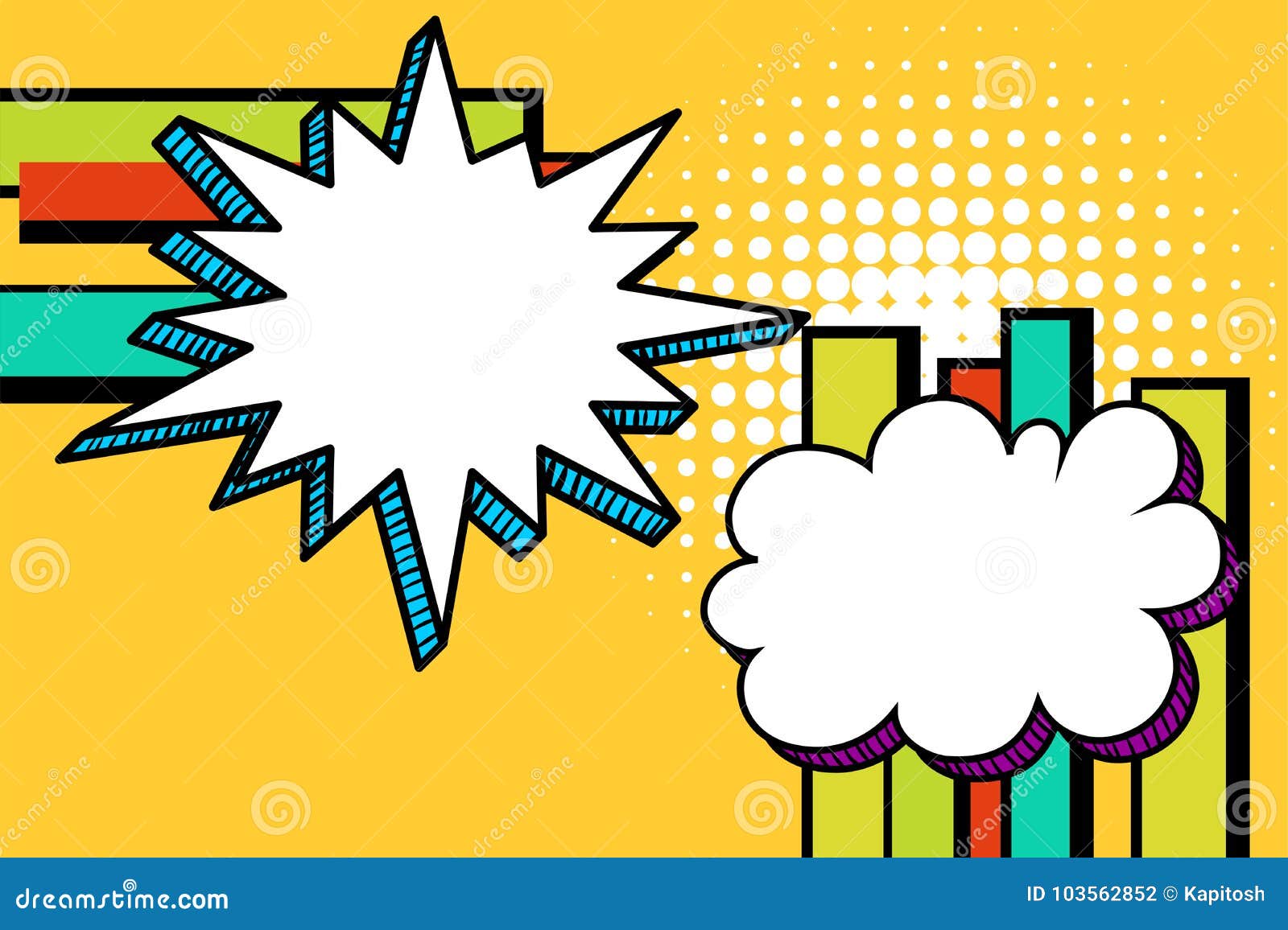 Set Dialog Blank Template Pop Art Comic Text Stock Vector ...