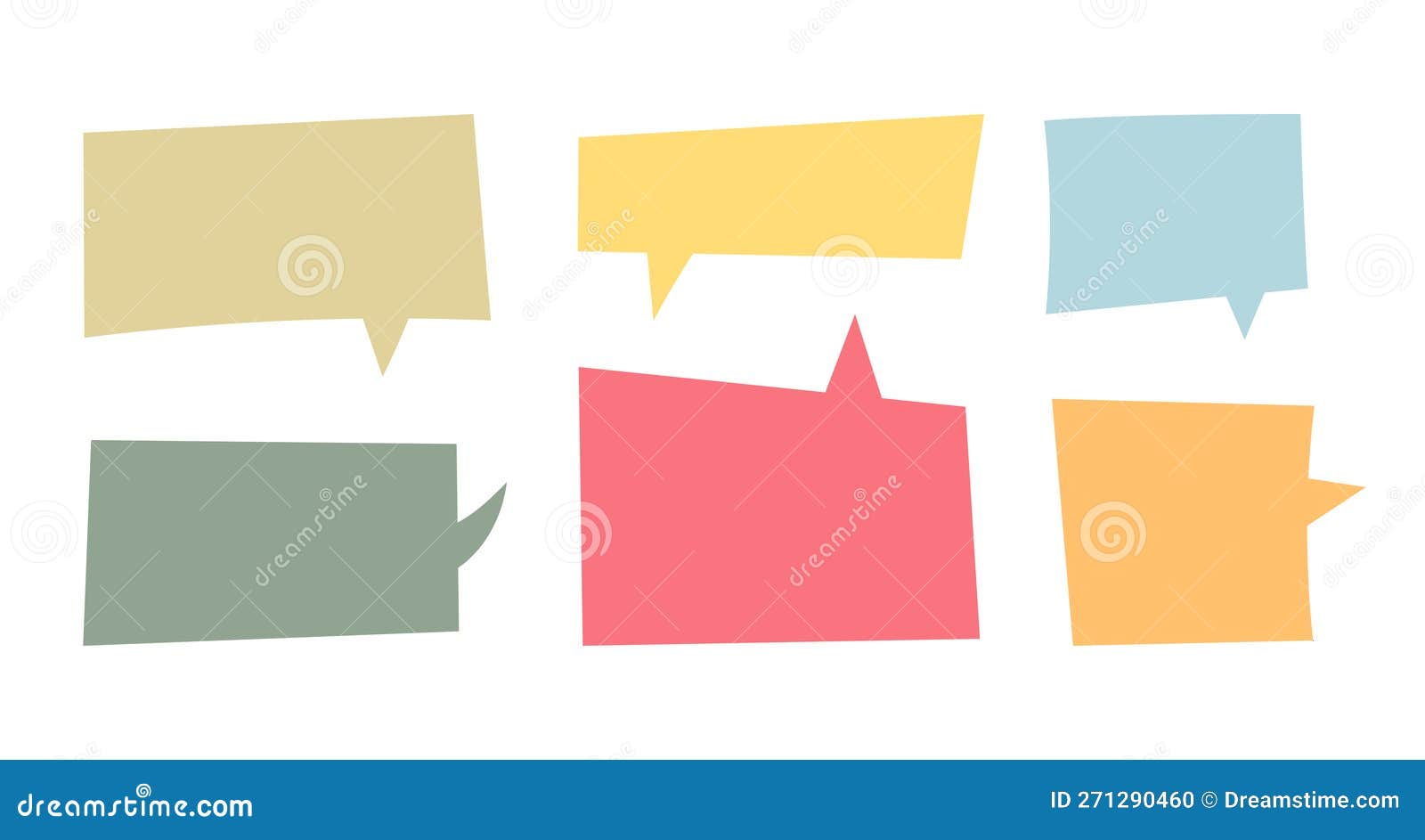 Set of Dialog Boxes Different Variants Drawn by Hand. Vector Flat ...