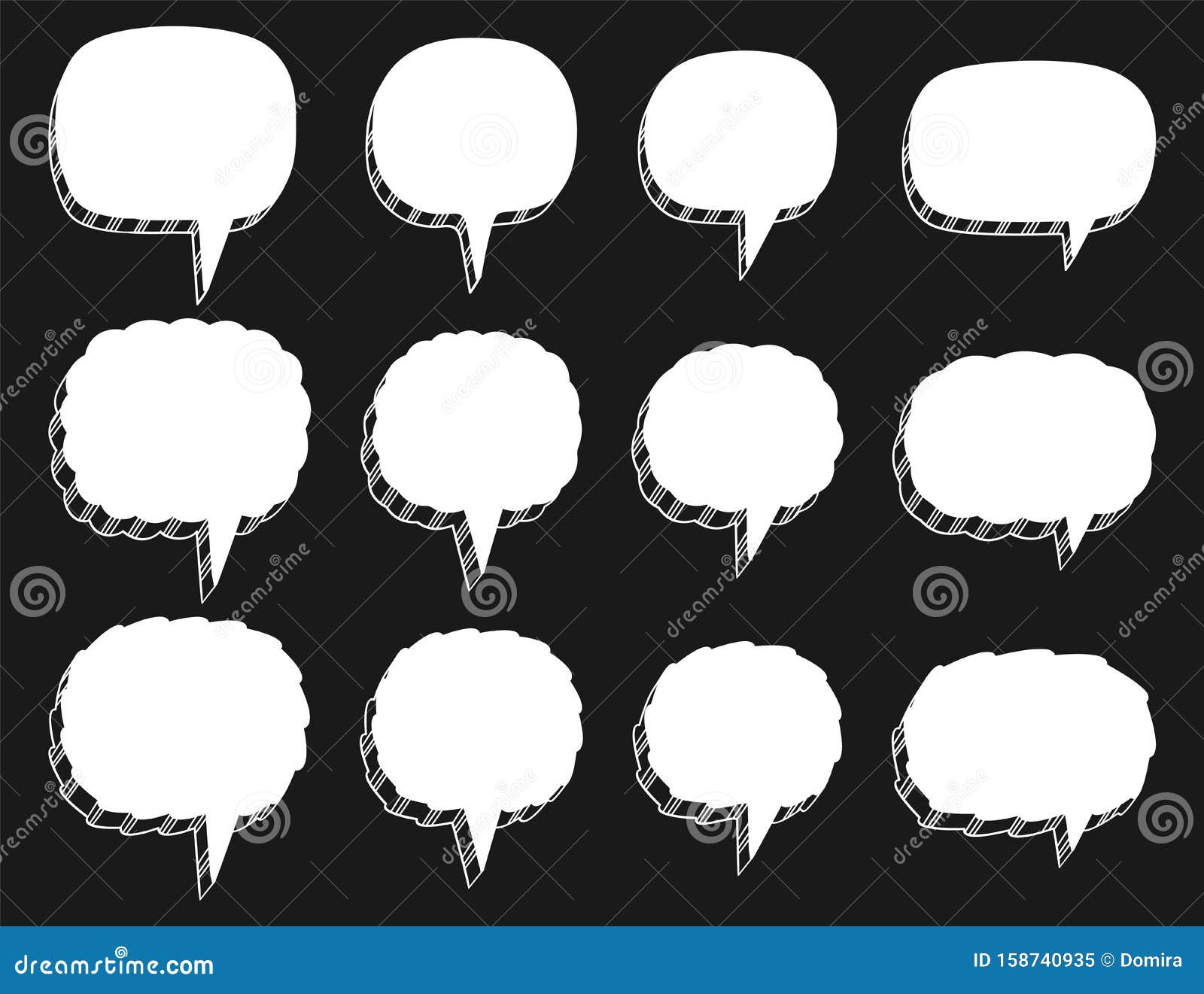 Set of Dialog Bubbles of Different Shapes. Speech Bubbles. EPS Vector ...