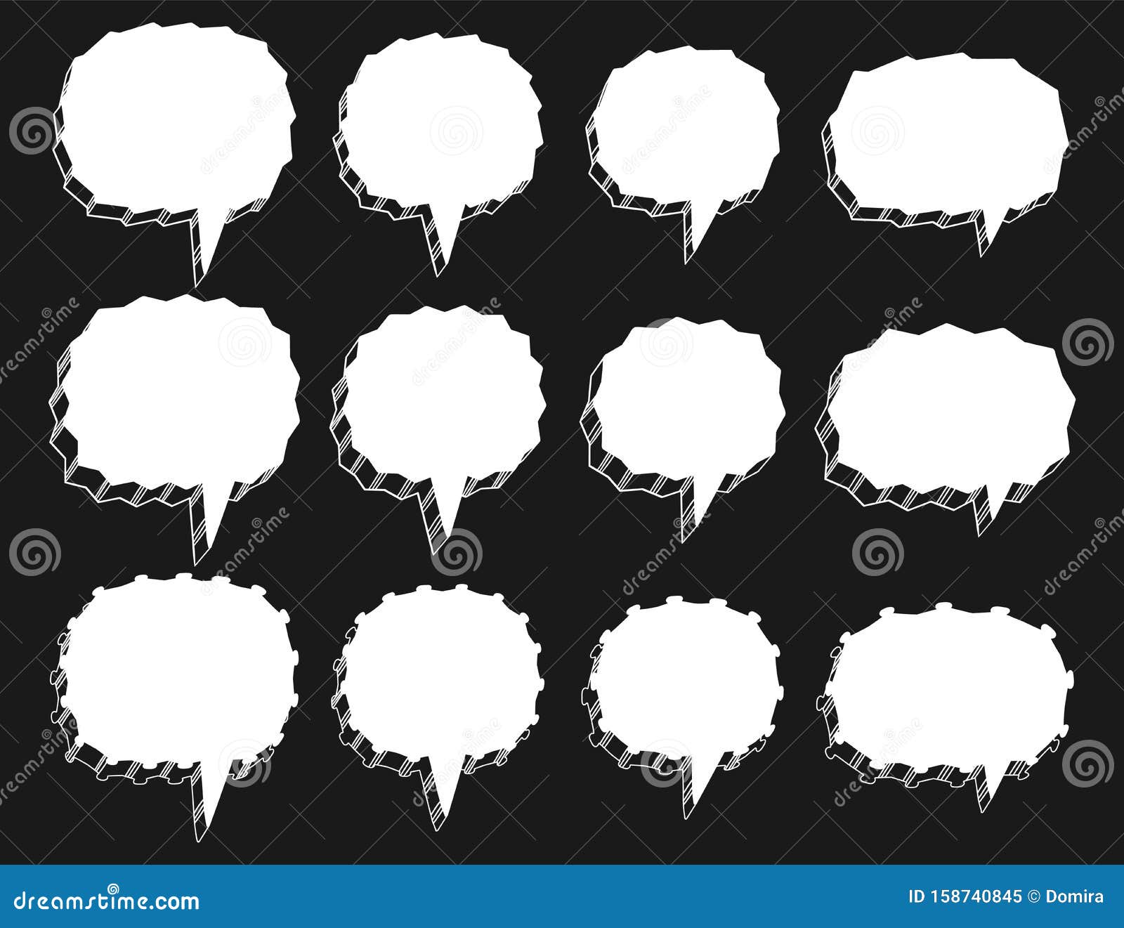 Set of Dialog Bubbles of Different Shapes. Speech Bubbles. EPS Vector ...