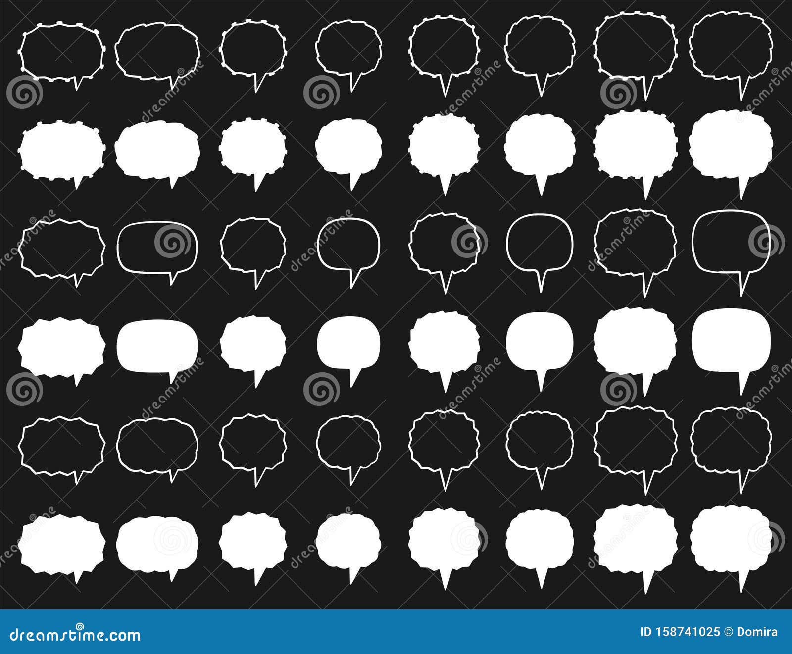 Set of Dialog Bubbles of Different Shapes. Speech Bubbles. EPS Vector ...