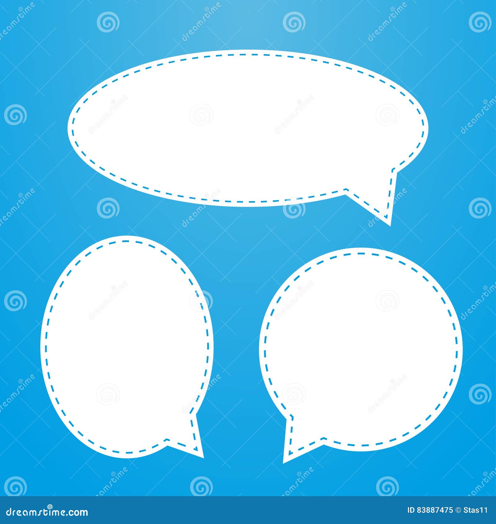Set Dialog Clouds on a Blue Background Stock Vector - Illustration of ...