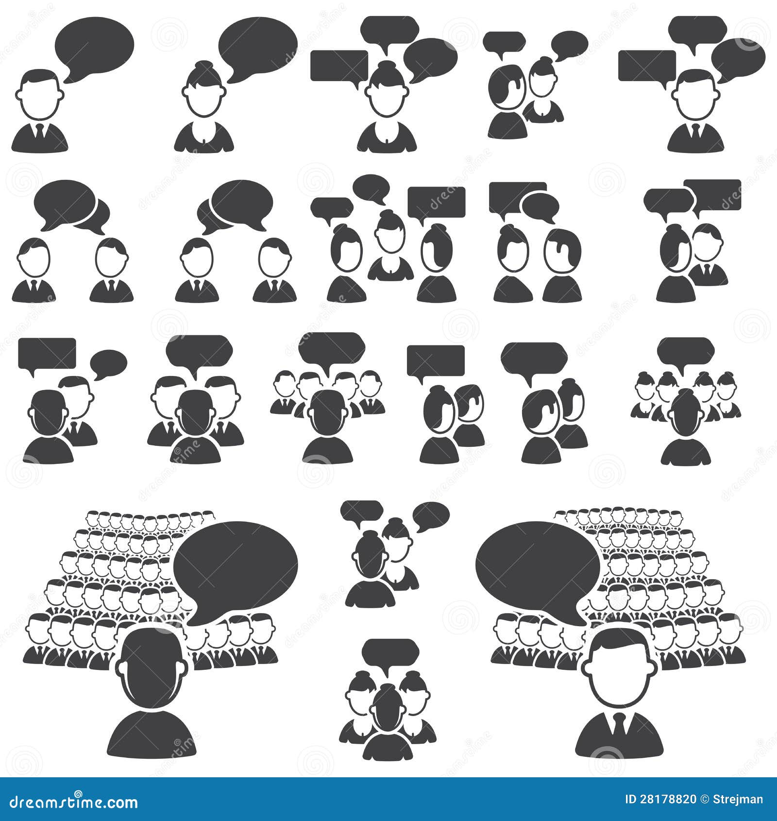 Set of dialog icons stock vector. Illustration of messaging - 28178820