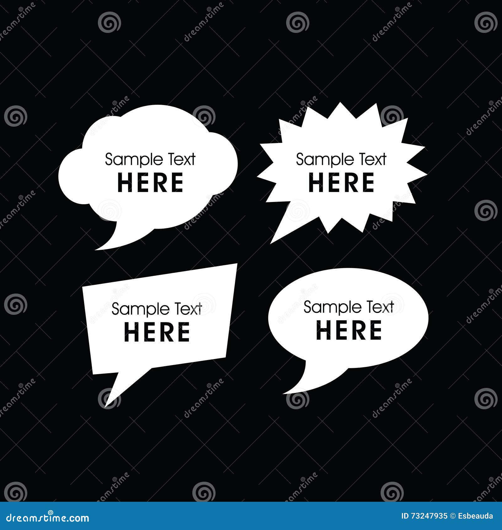 Set of dialogue box stock vector. Illustration of chat - 73247935