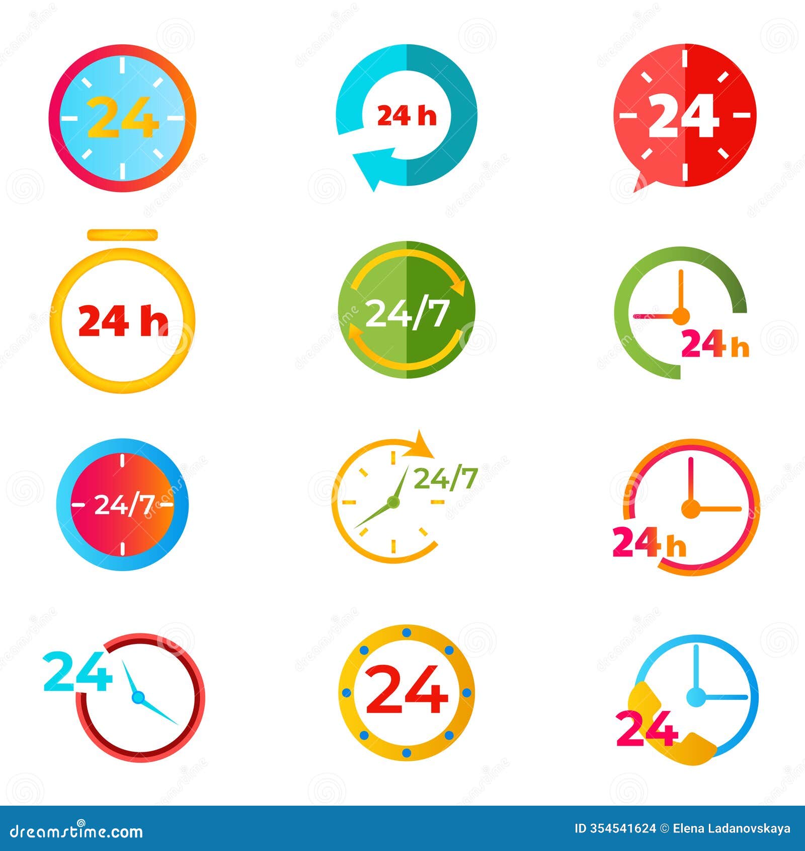 A set of dials, clocks. stock illustration. Illustration of clock ...