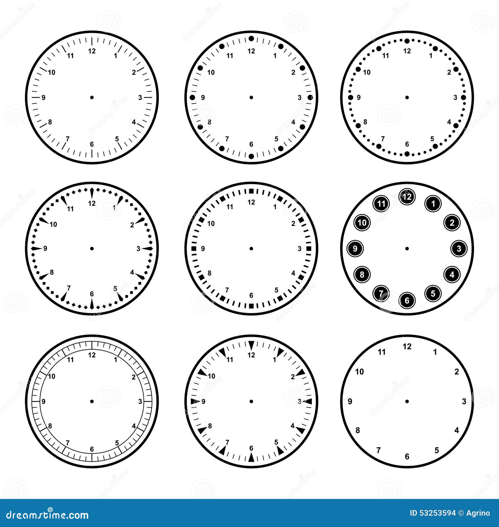 Set of Dials with Different Graduations Stock Vector - Illustration of ...