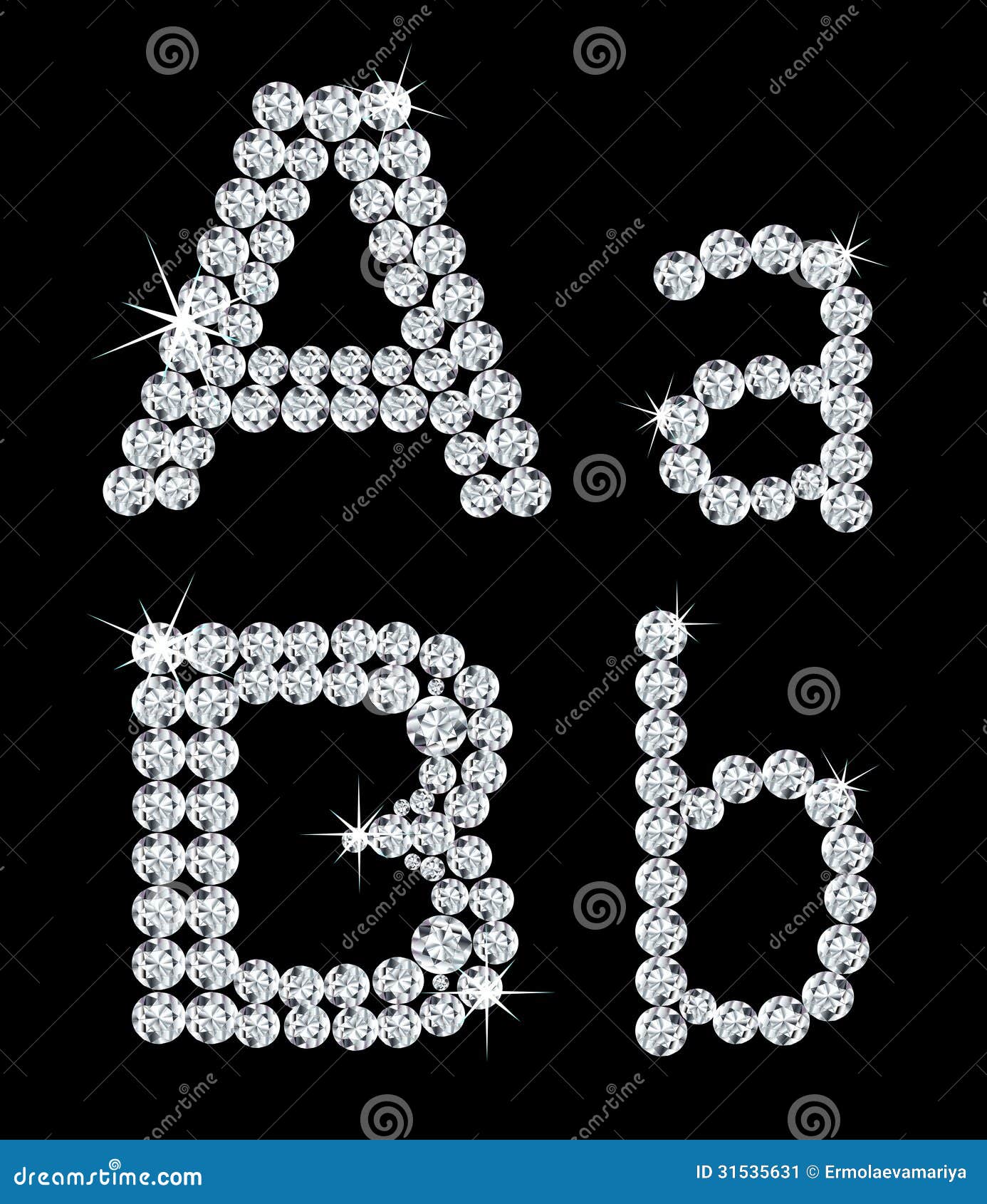Set of Diamond Alphabetic Letters . Vector Stock Vector - Illustration ...