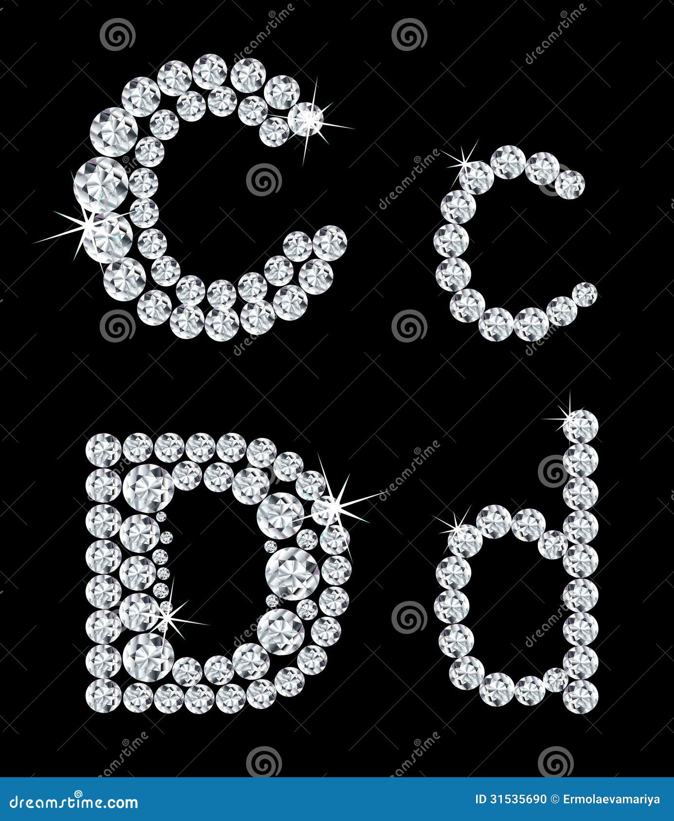 Set of Diamond Alphabetic Letters . Vector Stock Vector - Illustration ...