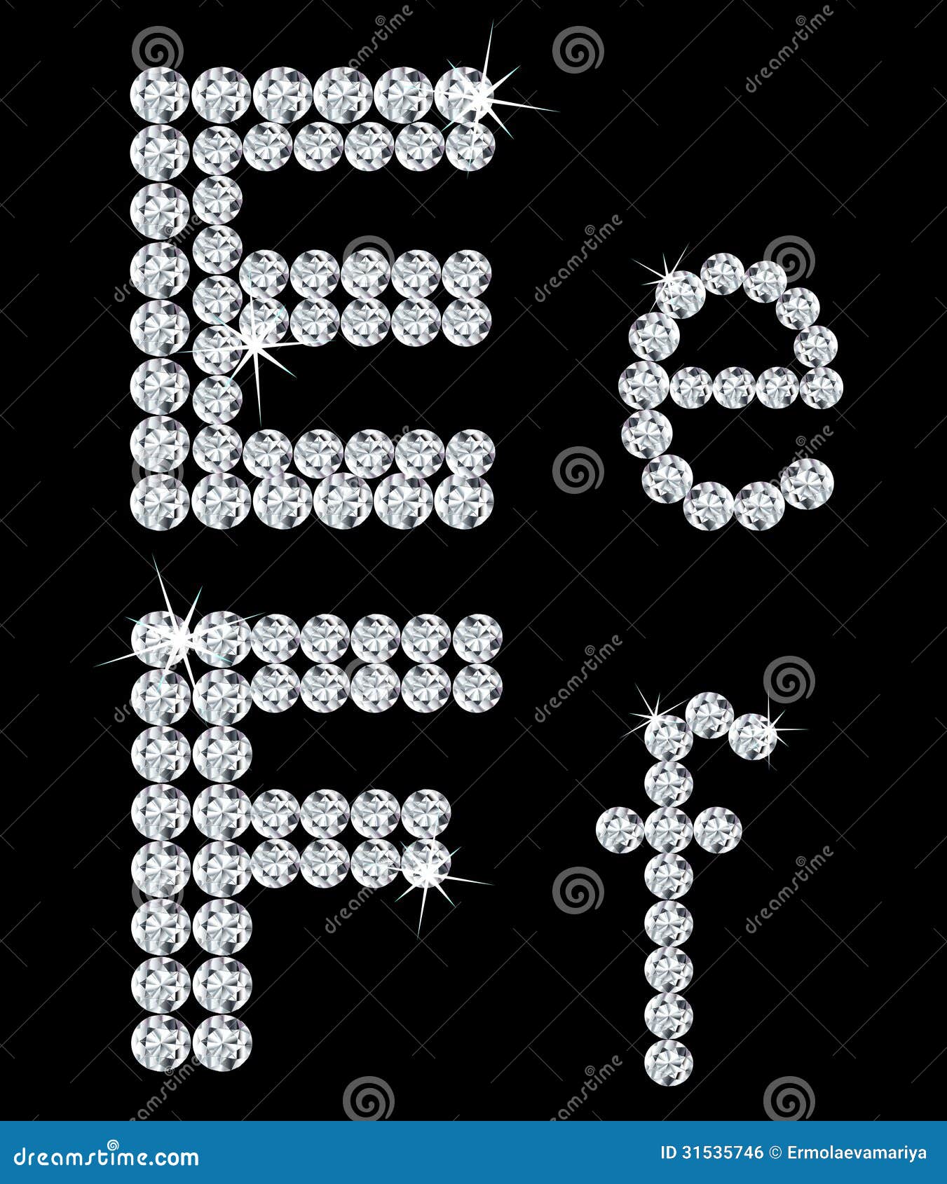 Set of Diamond Alphabetic Letters . Vector Stock Vector - Illustration ...