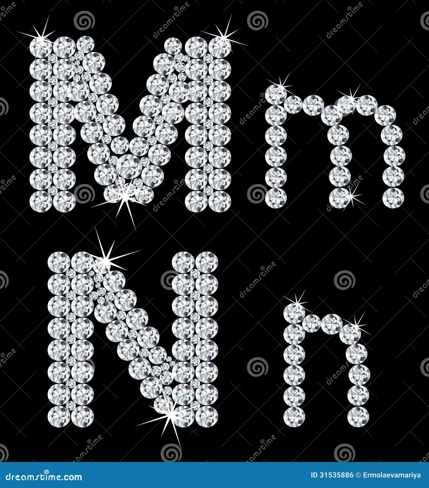 Set of Diamond Alphabetic Letters . Vector Stock Vector - Illustration ...