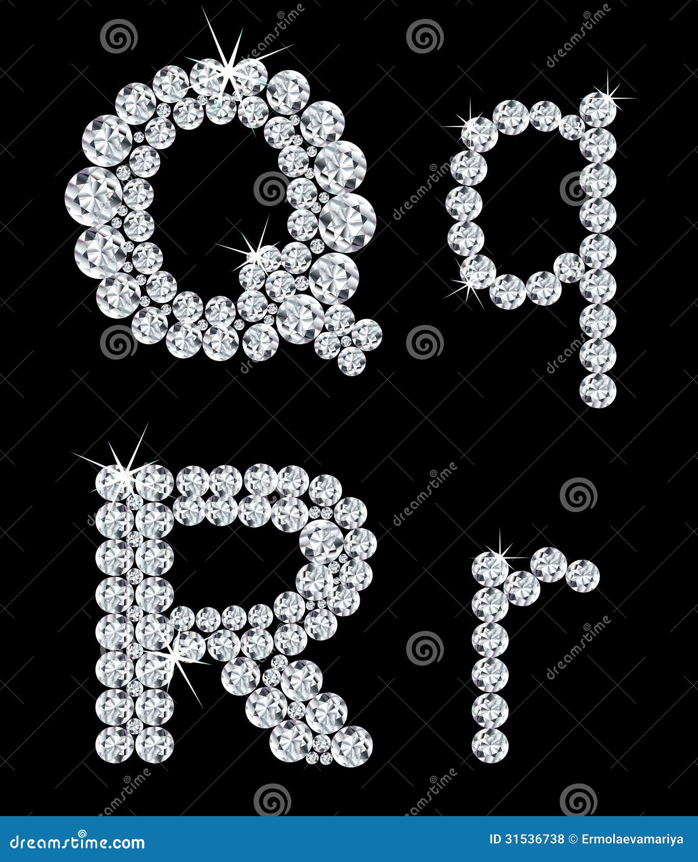 Set of Diamond Alphabetic Letters . Vector Stock Vector - Illustration ...