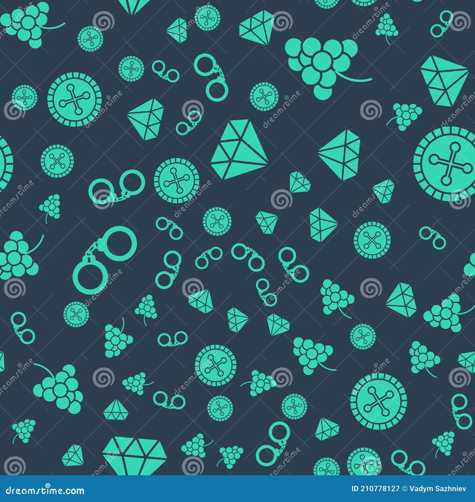 Set Diamond, Casino Slot Machine with Grape, Handcuffs and Casino ...