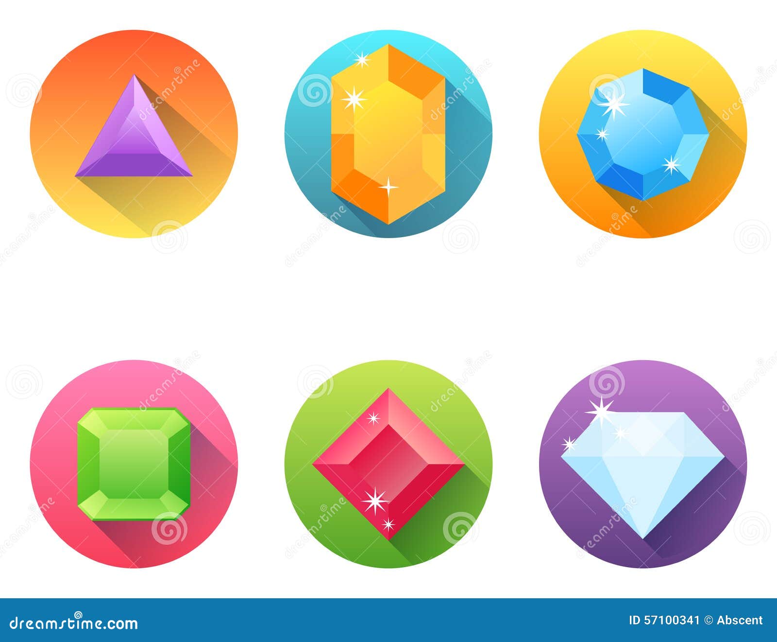 Set of diamond icons stock illustration. Illustration of circle - 57100341