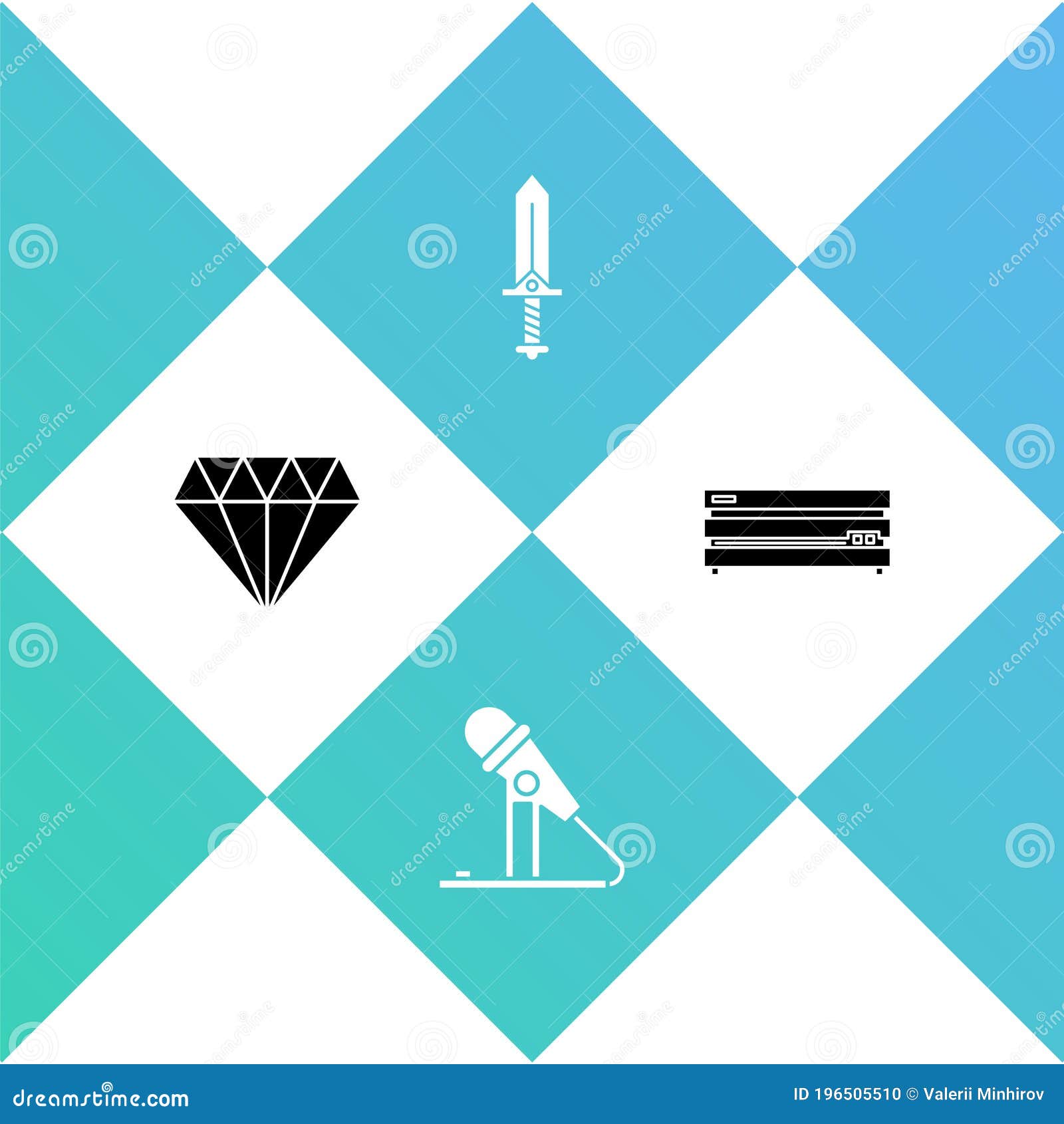 Set Microphone, Sword For Game, Virtual Reality Glasses And Joystick ...