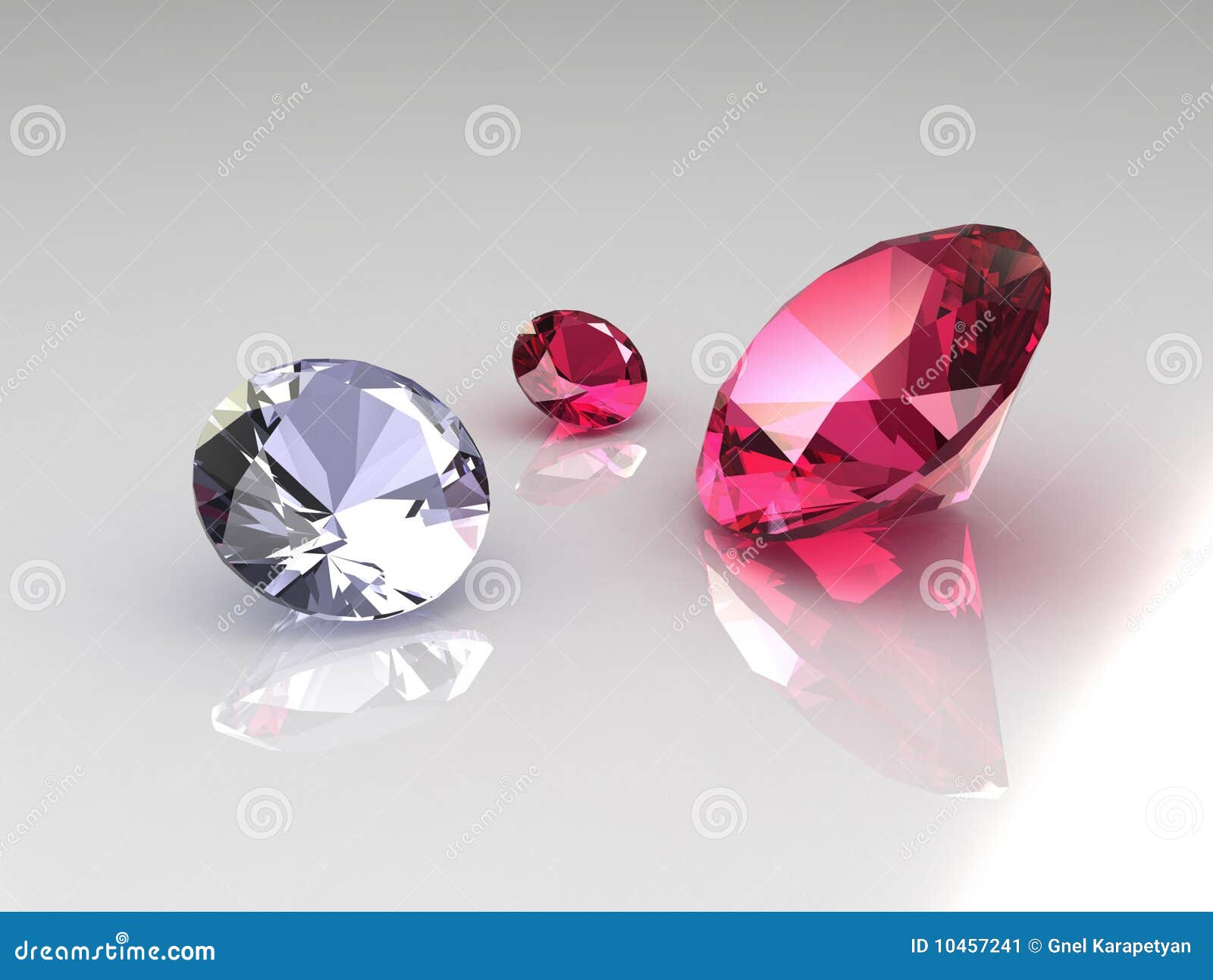Set of Diamond and Ruby Gems Stock Illustration - Illustration of ...