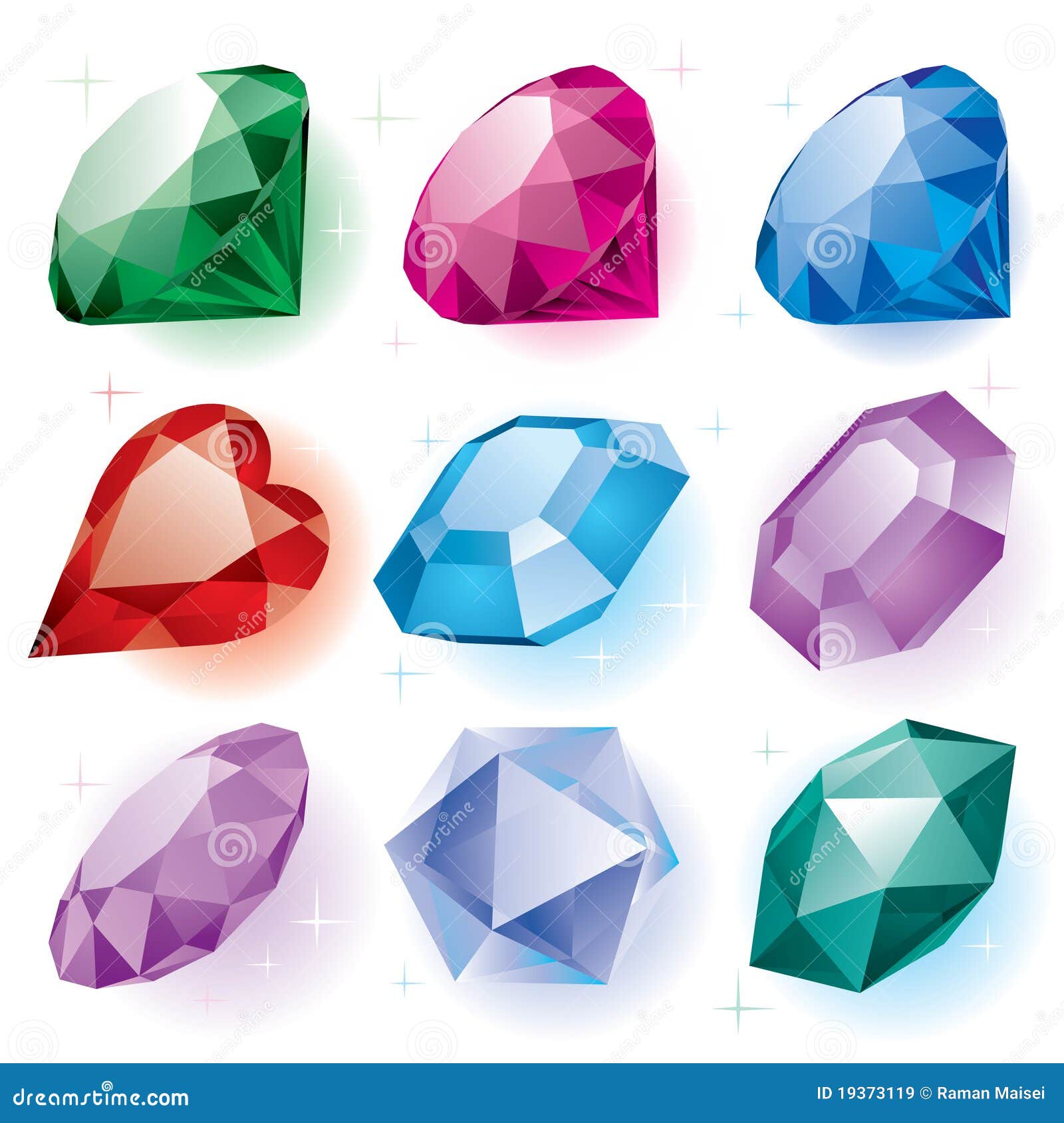 Set of diamonds stock vector. Illustration of sign, scintillation ...