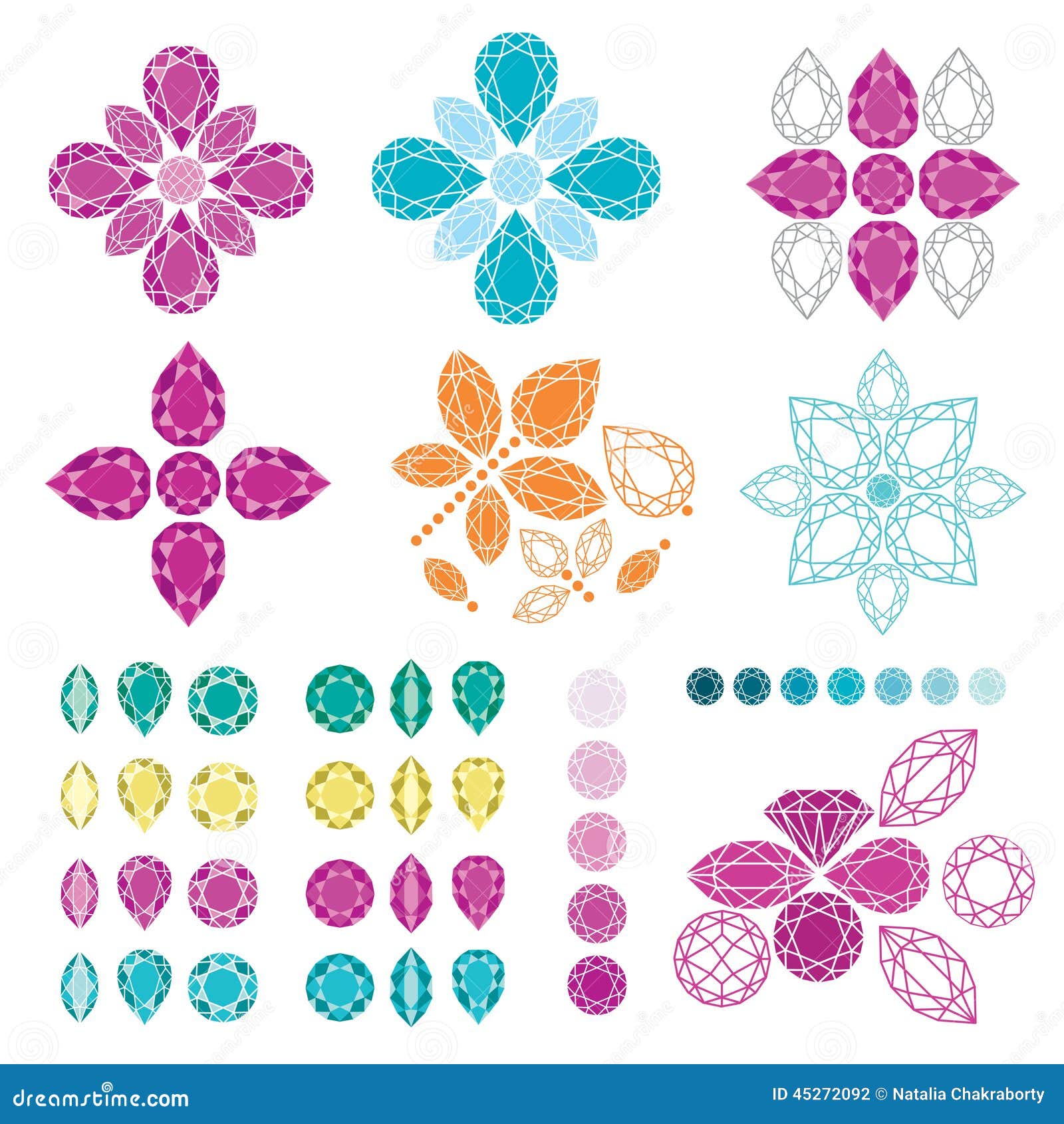 Set of diamonds stock vector. Illustration of diamond - 45272092