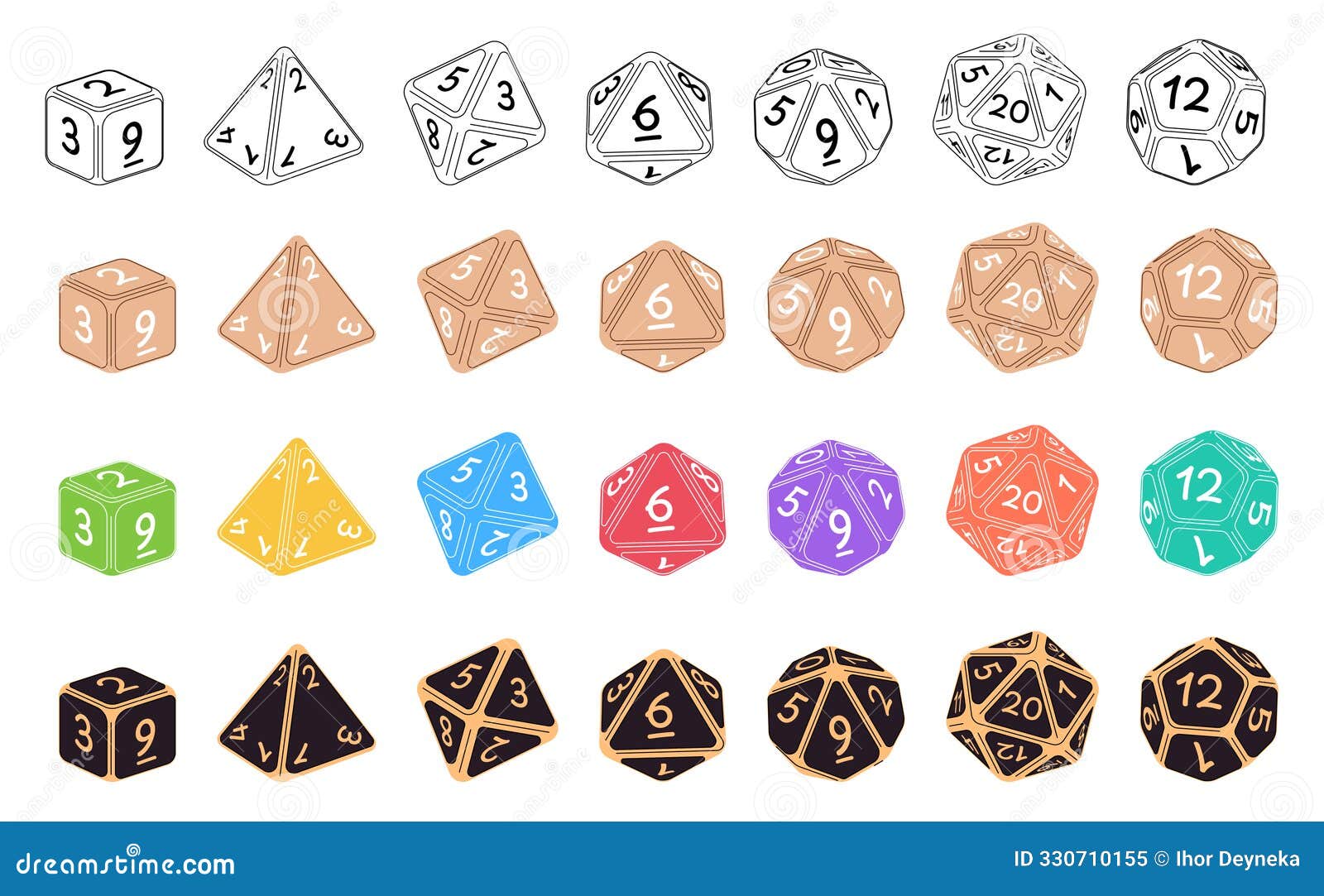 A Set of Dice for Board Games. Items for Determining Random Values ...