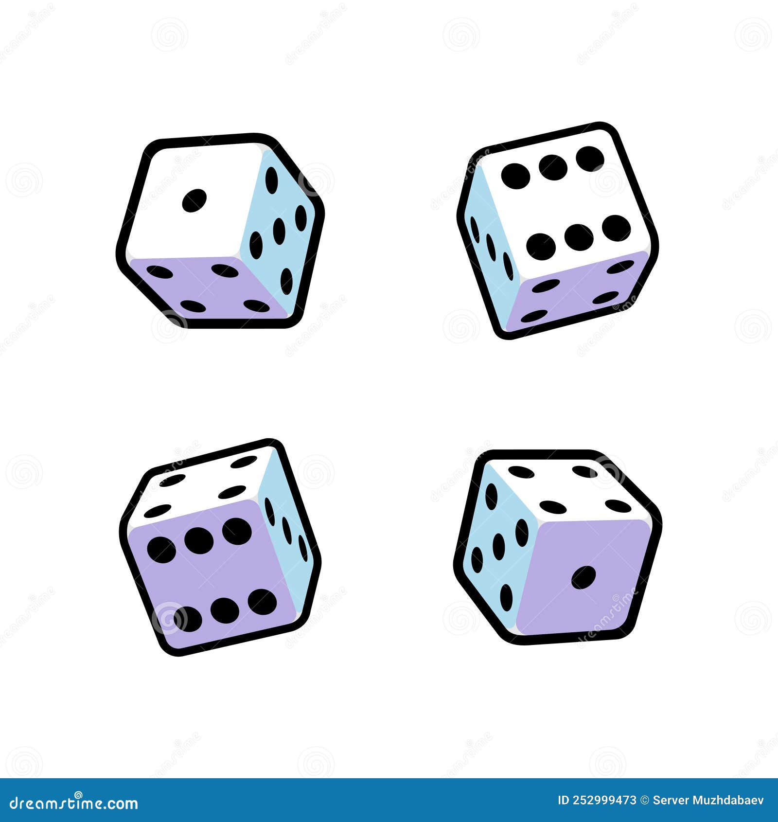 Set of Dice in Isometric Style on a White Background for Print and ...