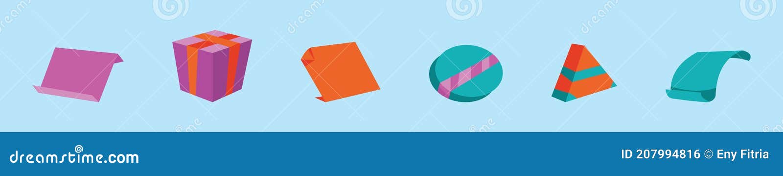 Set of Die Cut Cartoon Icon Design Template with Various Models. Vector ...