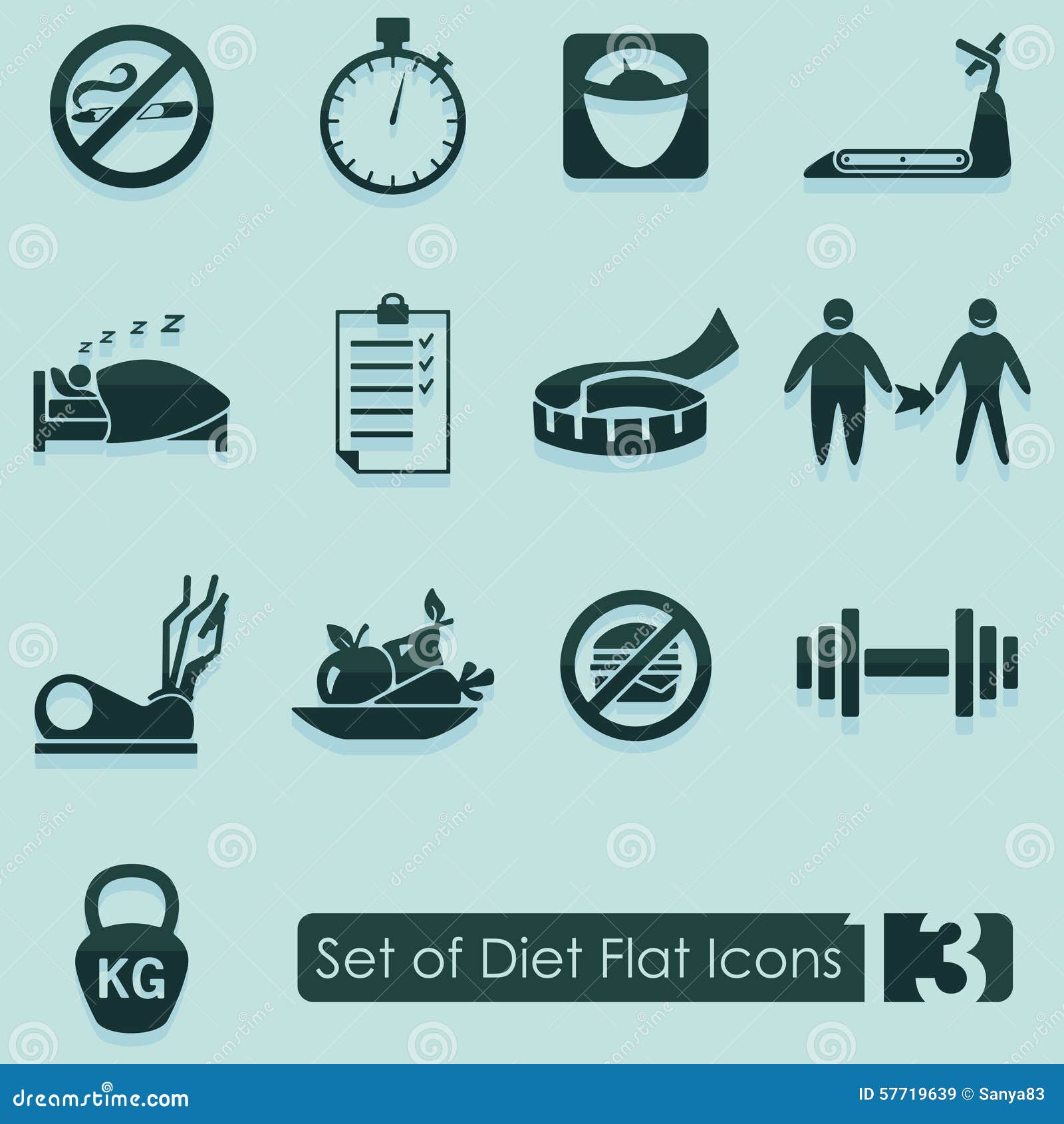Set of diet icons stock vector. Illustration of balanced - 57719639