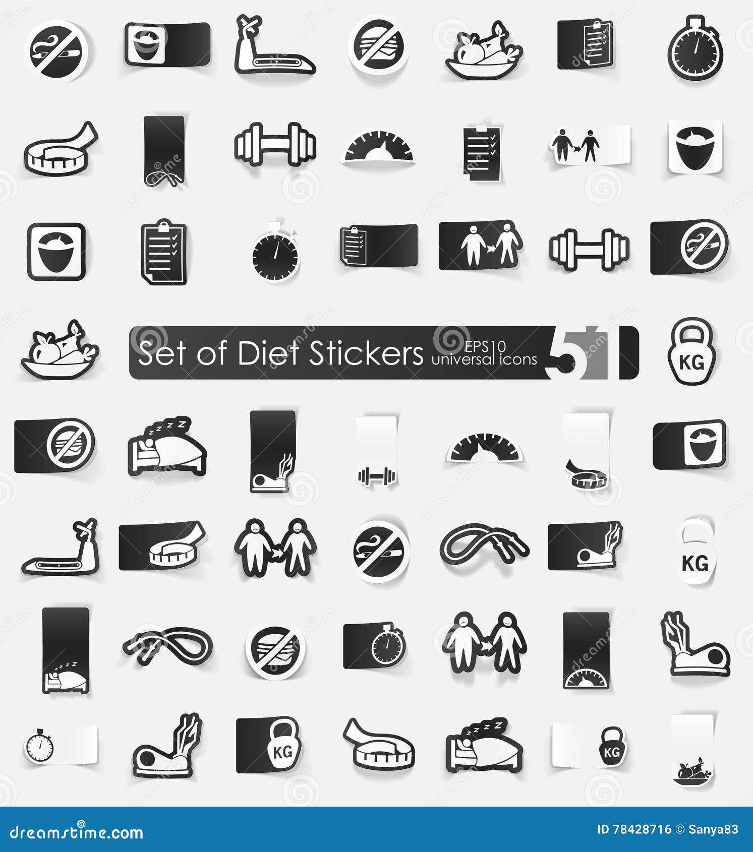Set of diet stickers stock vector. Illustration of design - 78428716