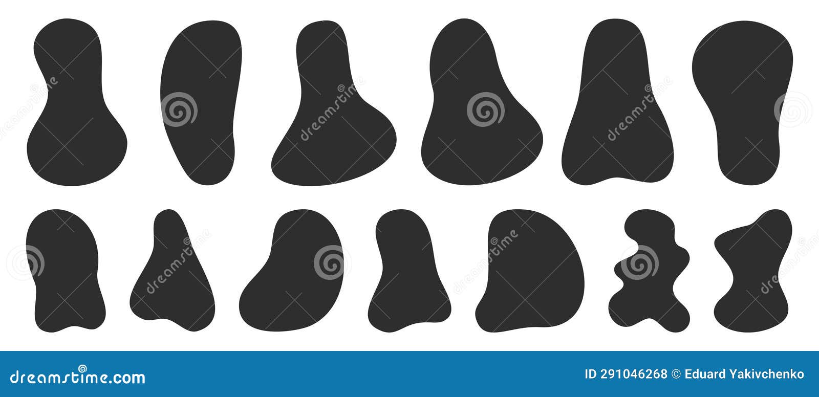Set of Different Abstract Amoeba Rounded Vector Shapes Stock ...