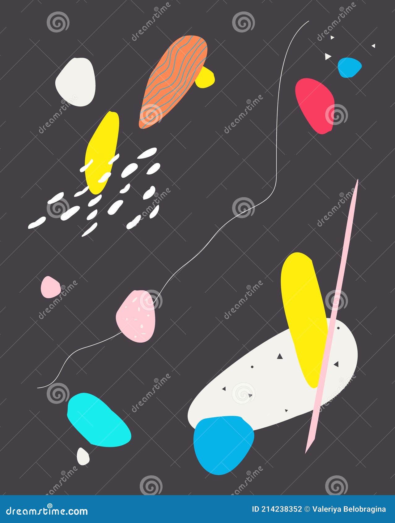Set of Different Abstract Smooth Shapes. Collection of Geometric ...