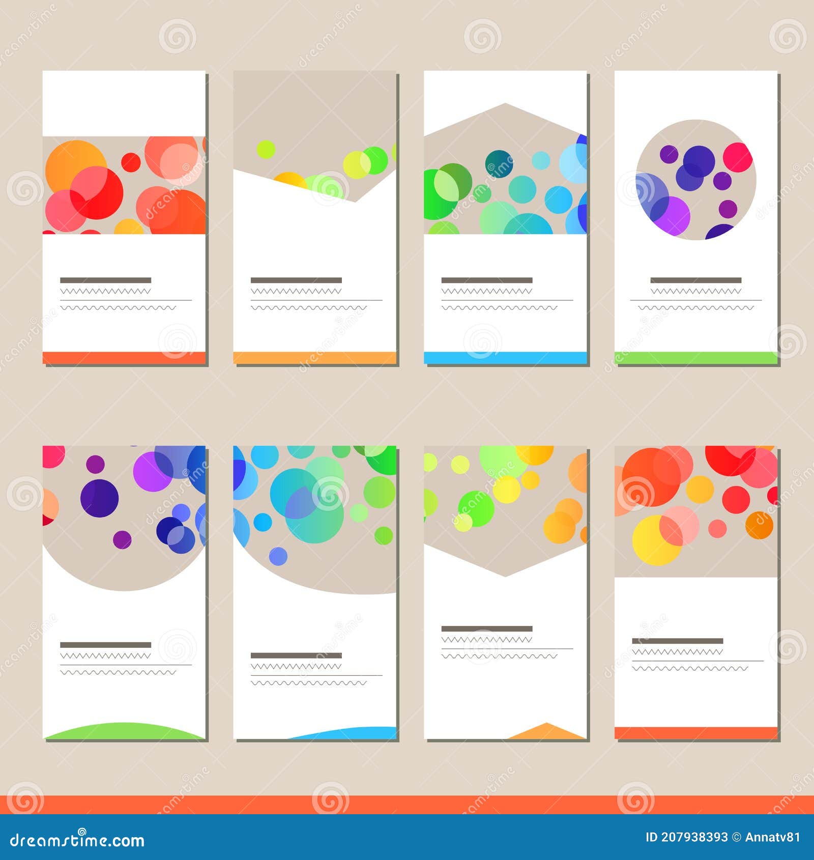 Set with Different Abstract Templates Stock Illustration - Illustration ...